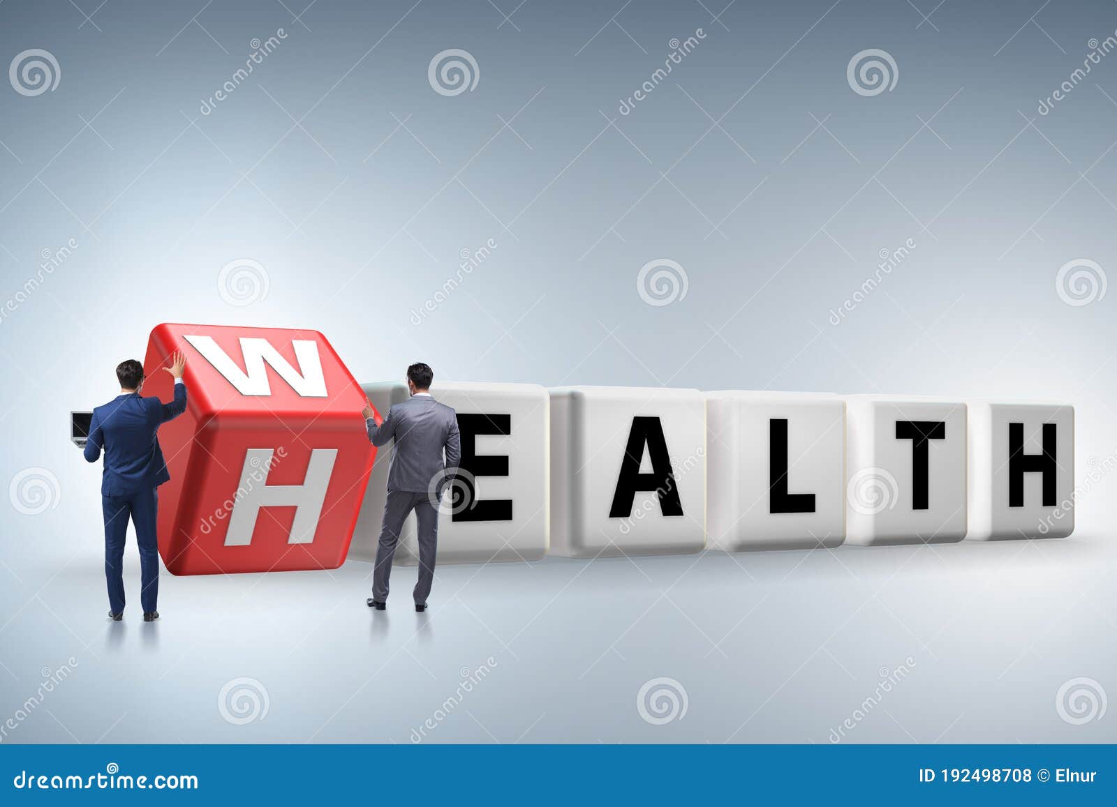 Wealth is Health Concept with Businessman Stock Photo - Image of ...