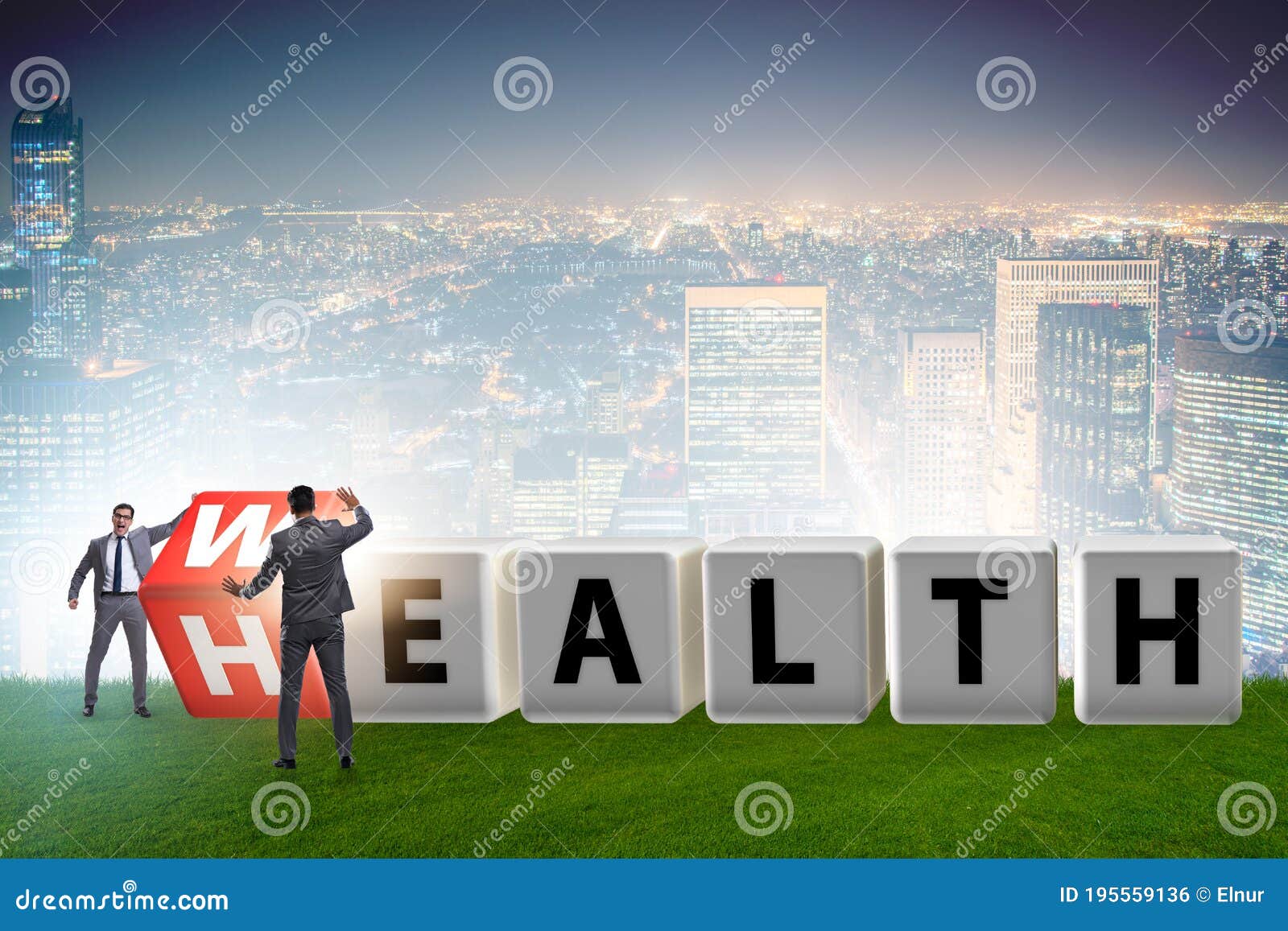 Wealth is Health Concept with Businessman Stock Photo - Image of income ...