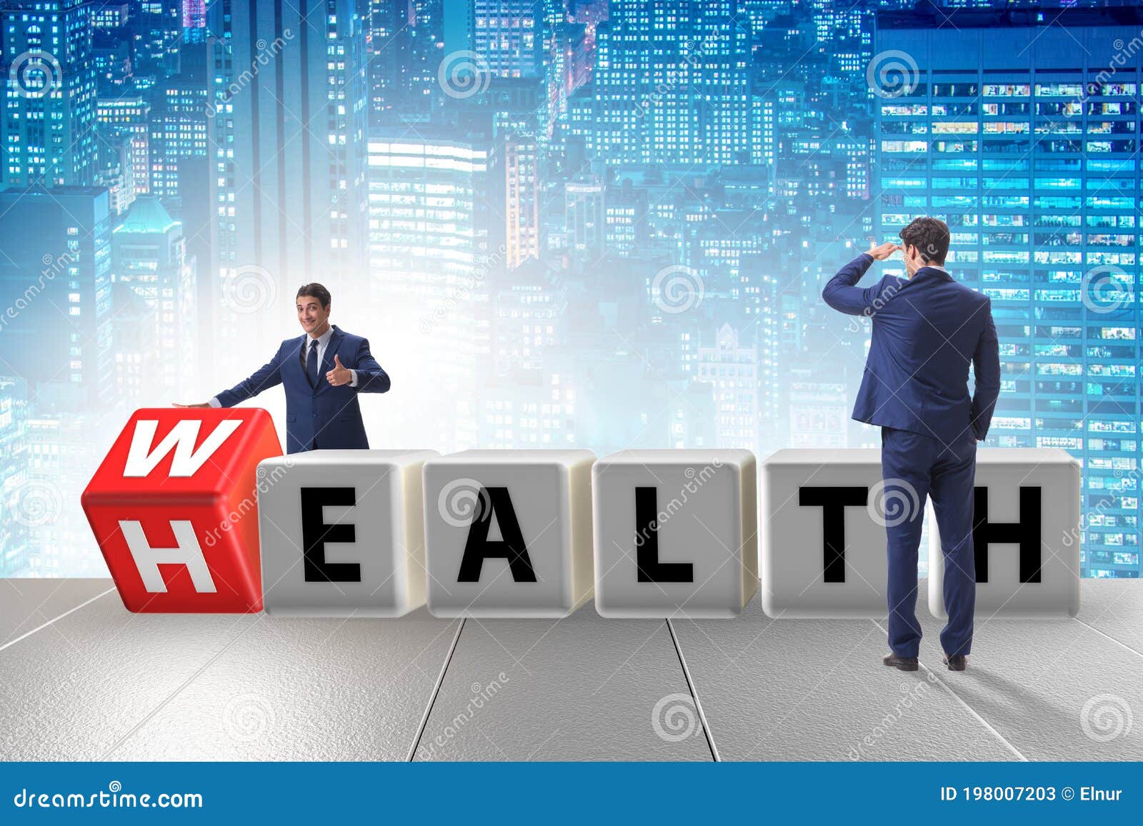 Wealth is Health Concept with Businessman Stock Image - Image of ...