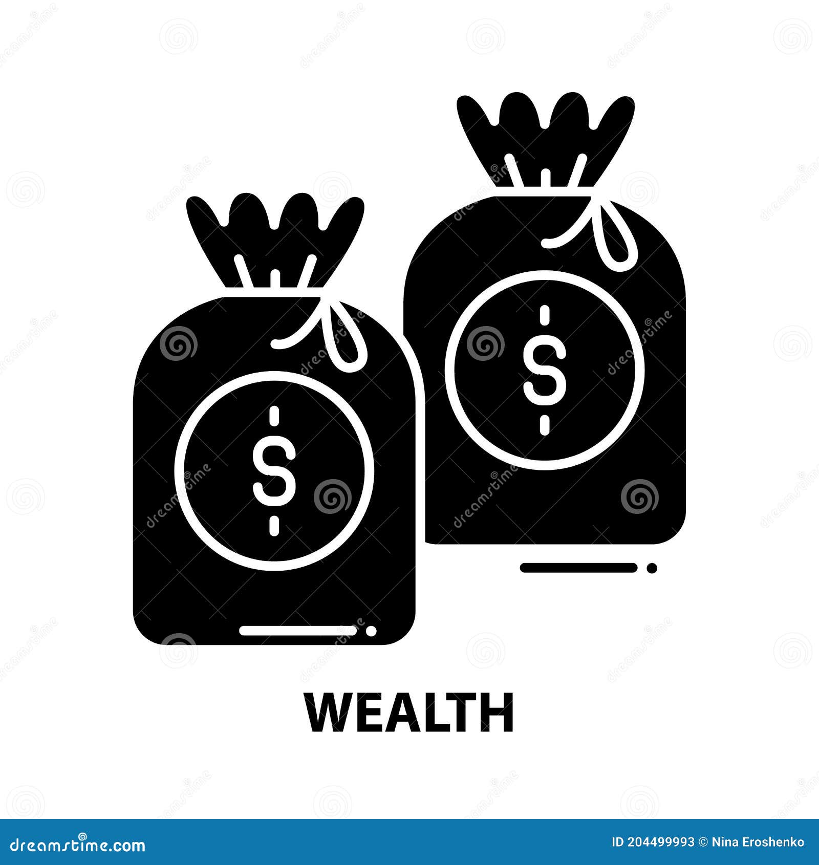 Wealth Icon, Black Vector Sign with Editable Strokes, Concept ...