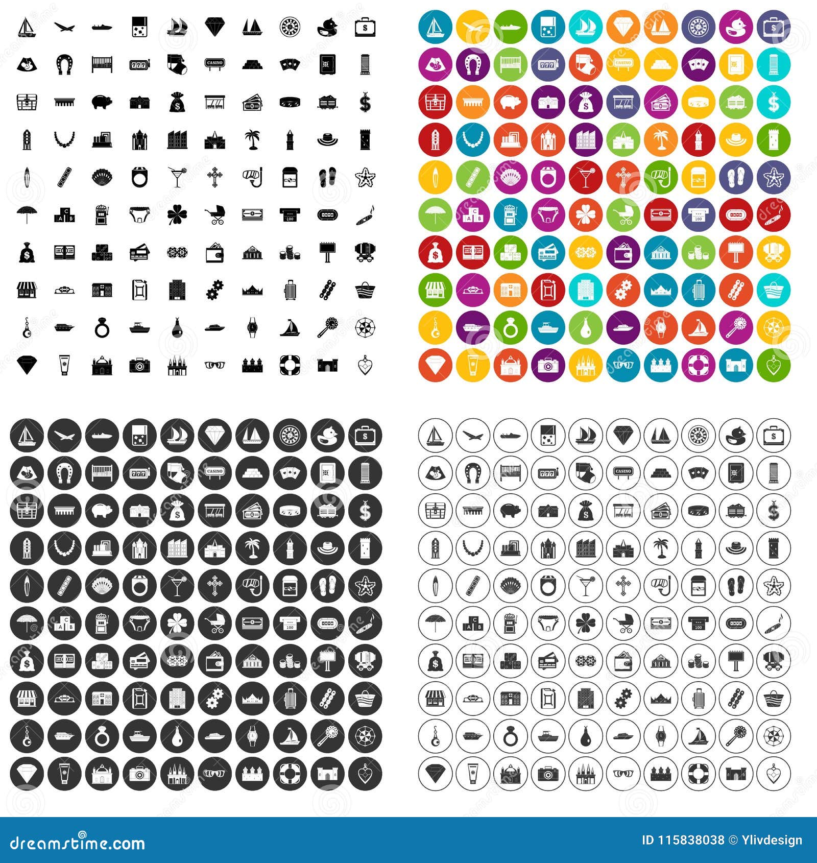 100 Wealth Icons Set Vector Variant Stock Vector - Illustration of gold ...