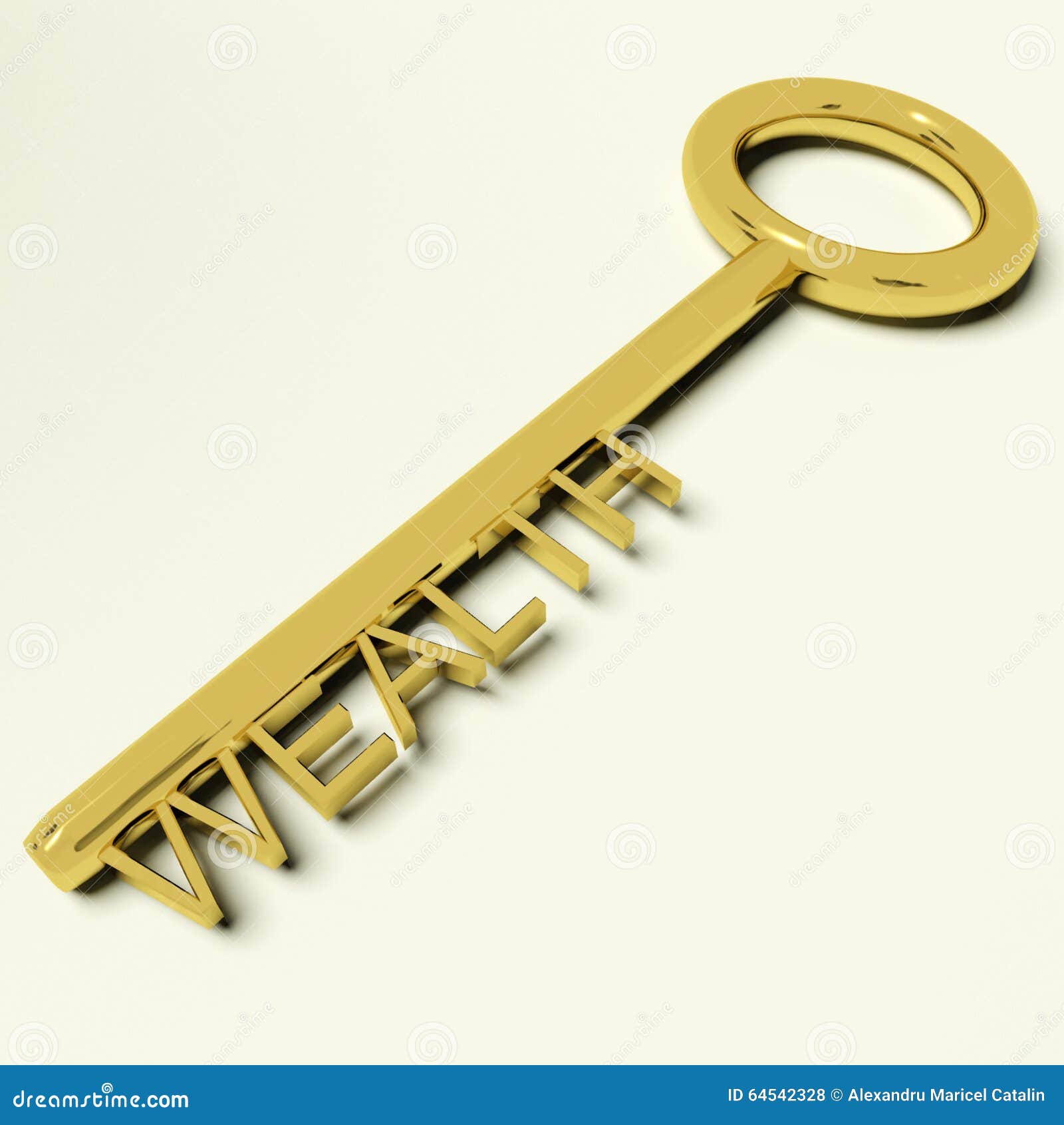 Wealth Key Representing Riches and Prosperity Stock Illustration ...