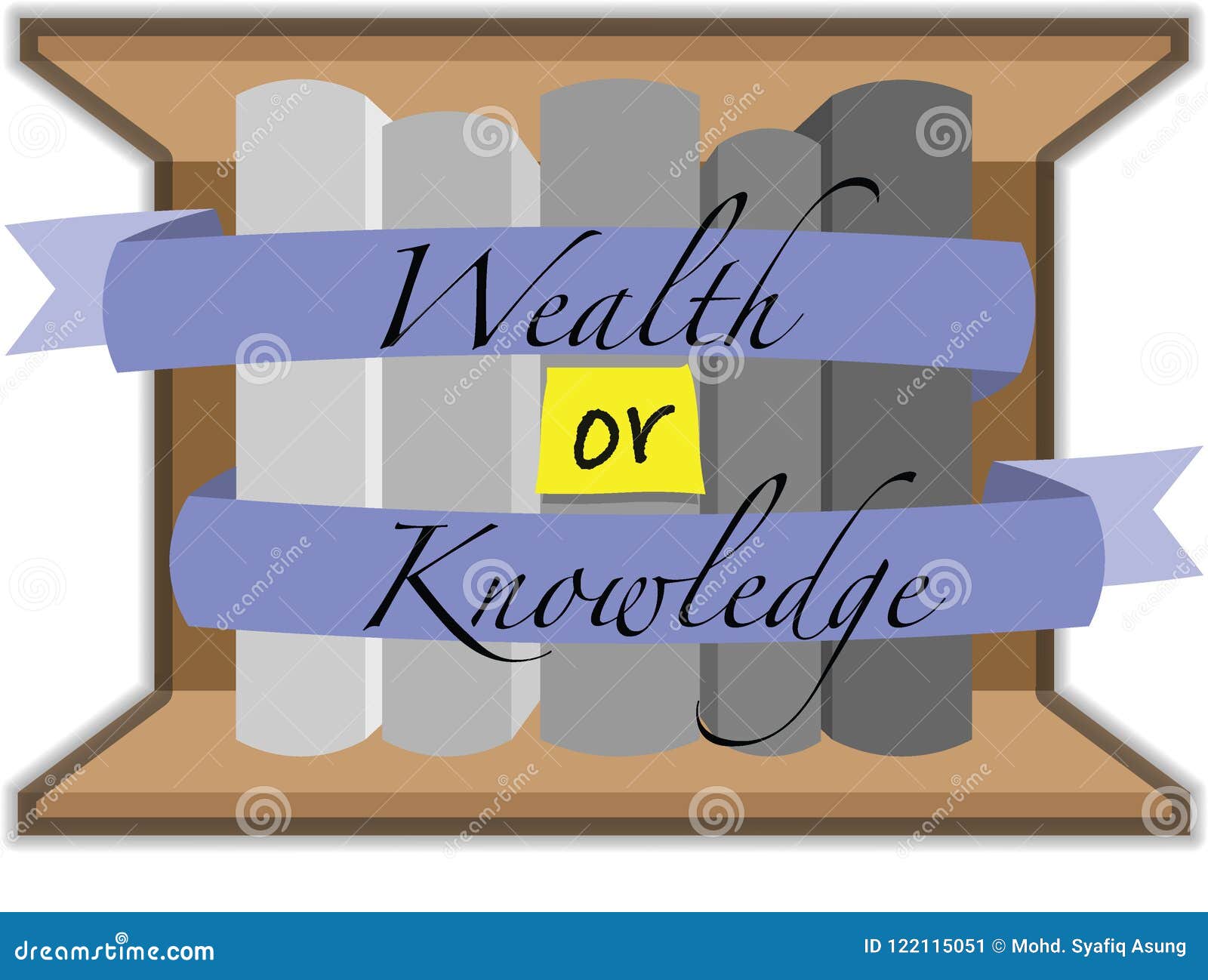 Wealth or knowledge? stock illustration. Illustration of knowledge ...