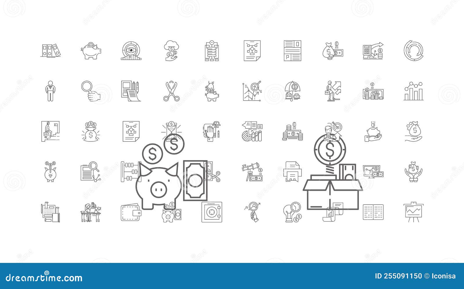 Wealth Management Ideas, Linear Icons, Line Signs Set, Vector ...