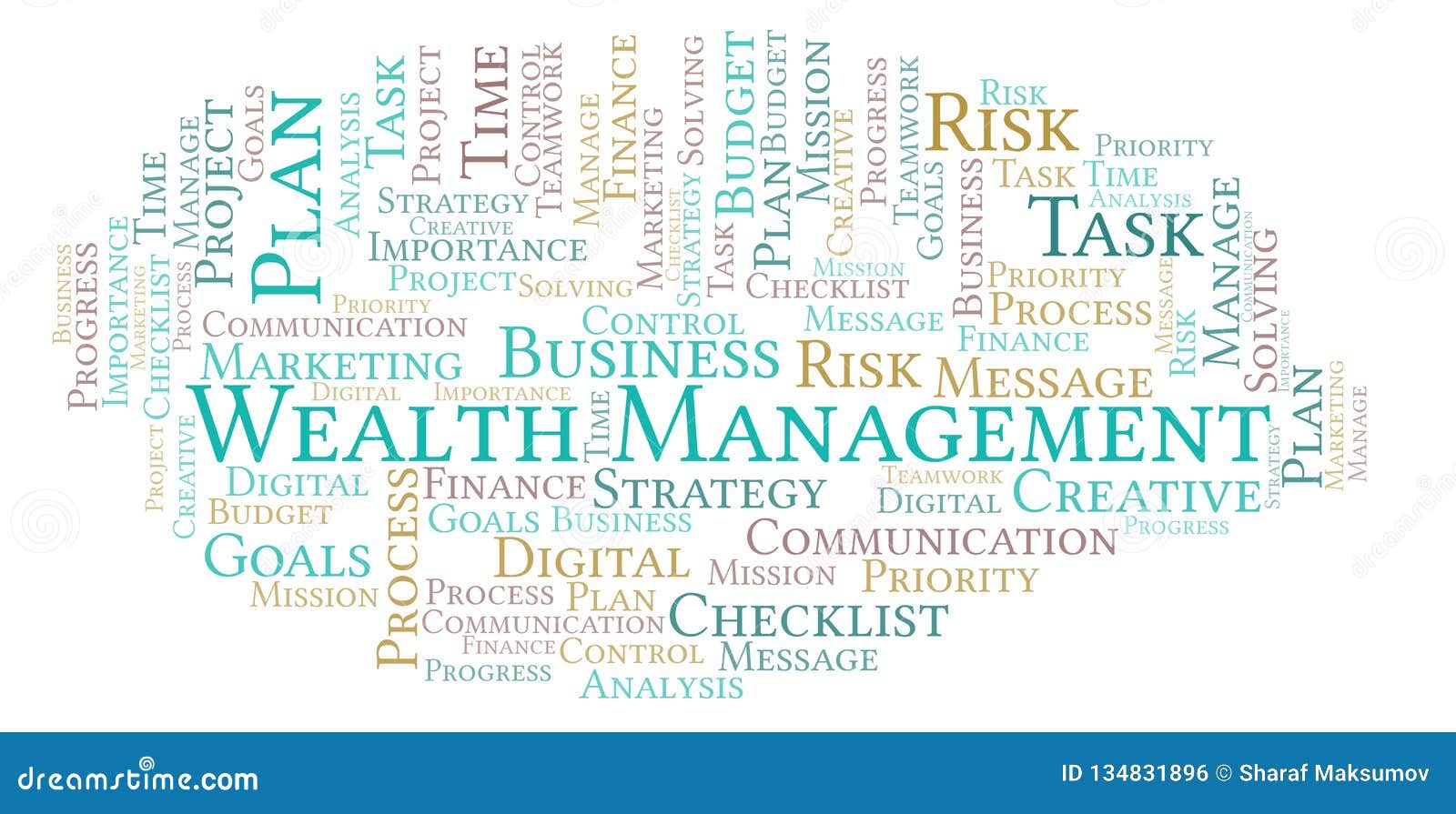 Wealth Management Word Cloud, Made with Text only Stock Illustration ...
