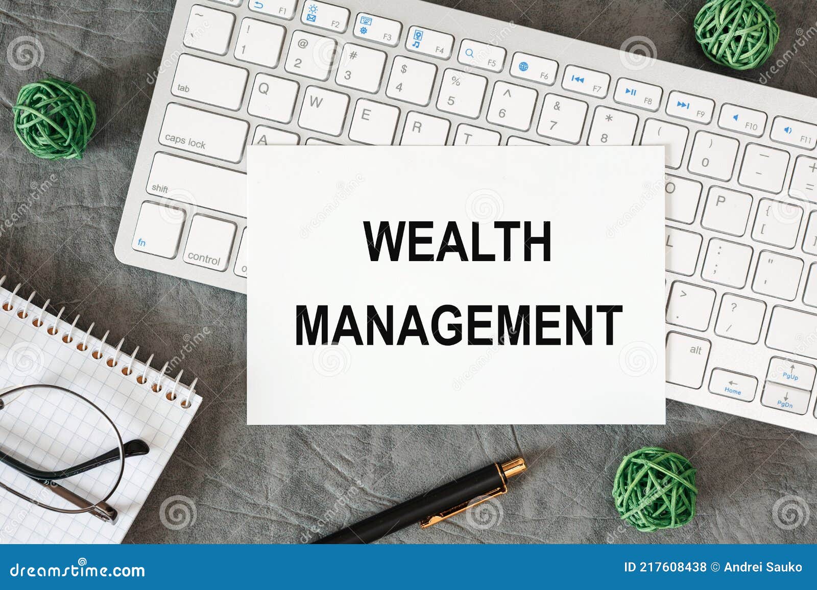 Wealth Management is Written in a Document on the Office Desk Stock ...
