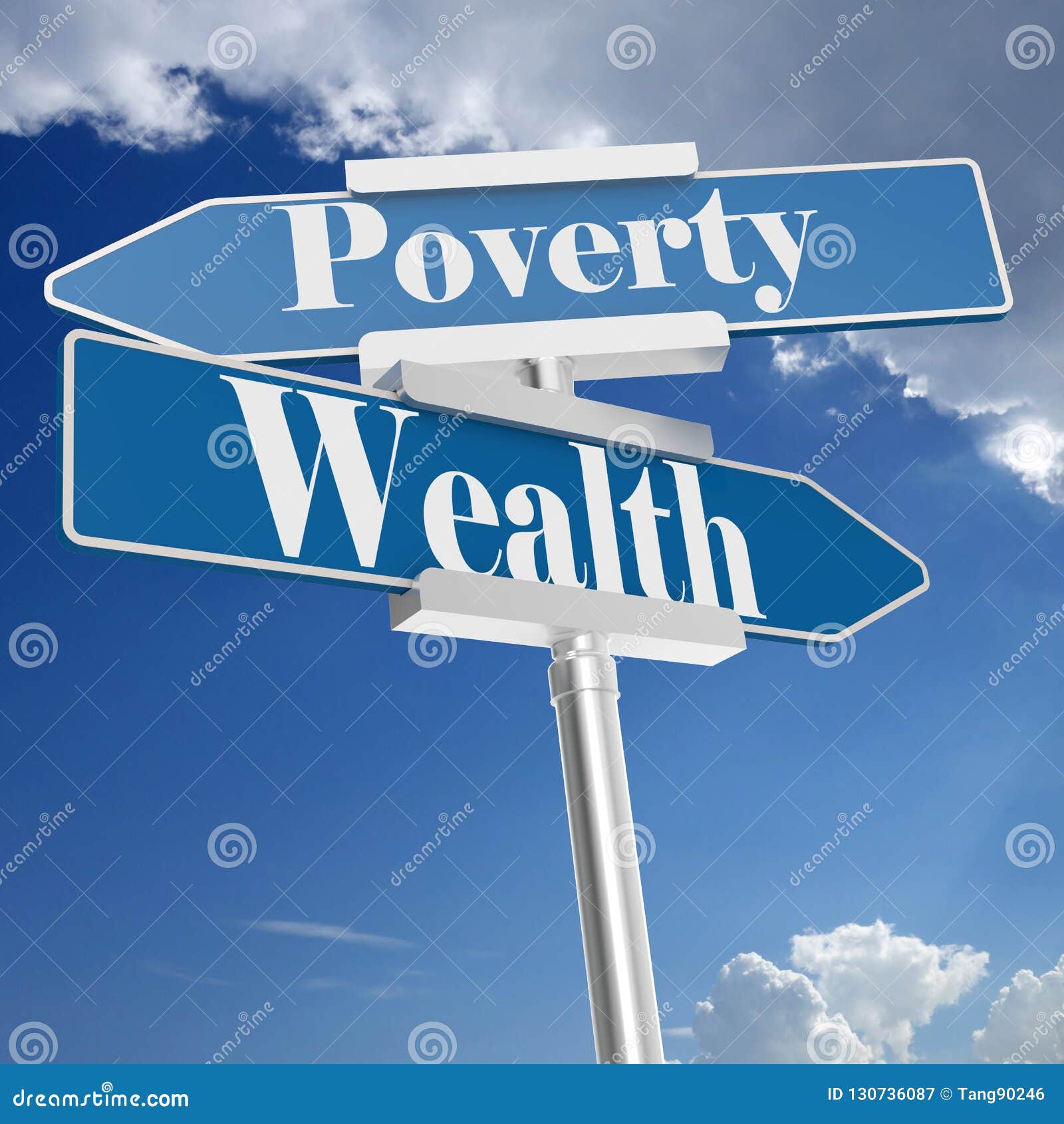 Wealth or Poverty signs stock illustration. Illustration of money ...