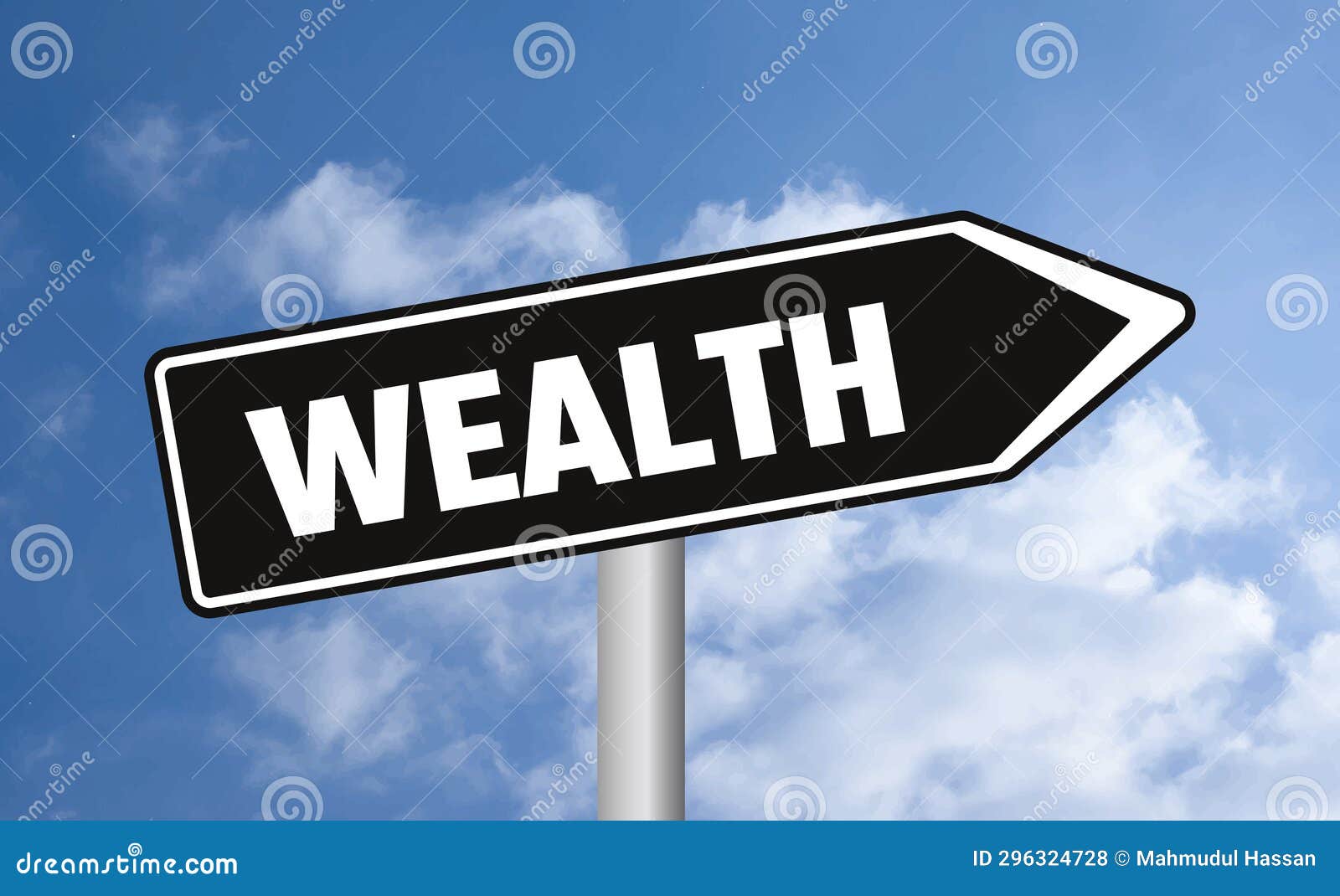 Wealth Road Sign on Cloudy Sky Background Stock Photo - Image of ...