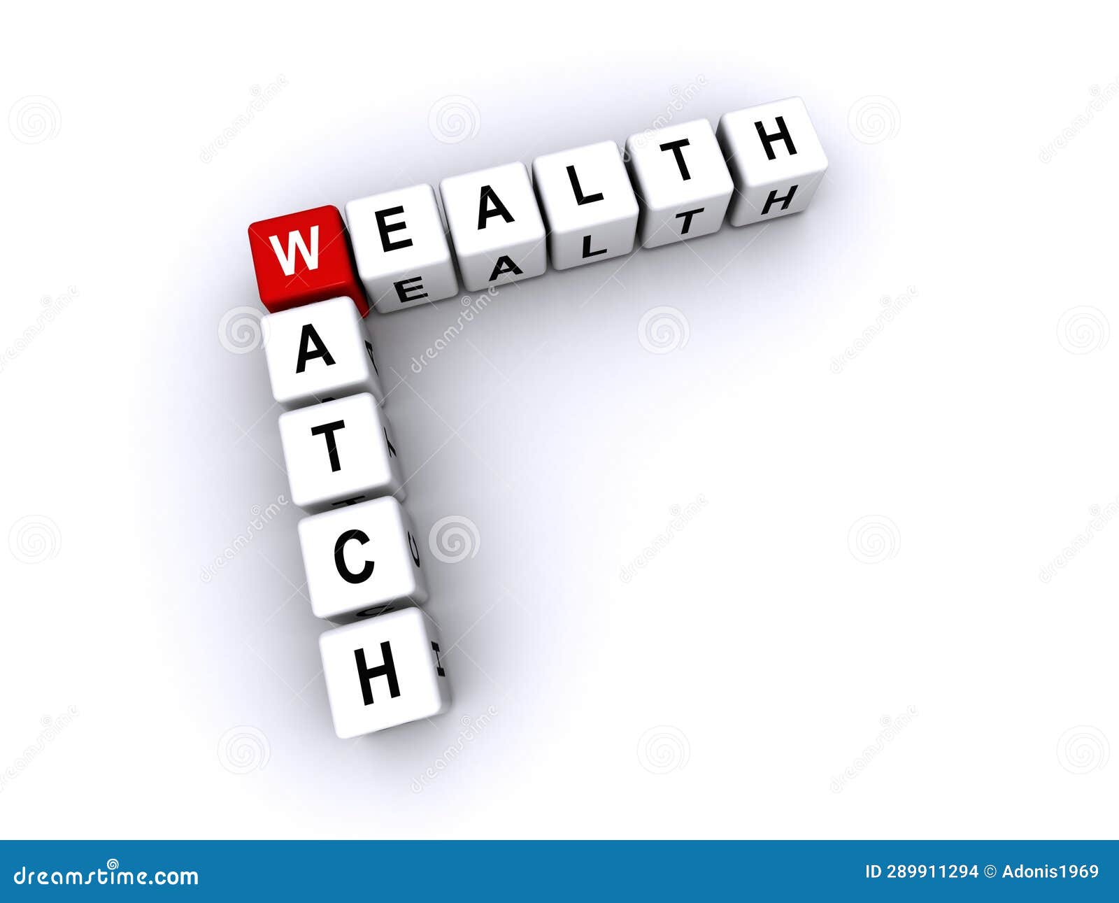 Wealth Watch Word Block on White Stock Illustration - Illustration of ...