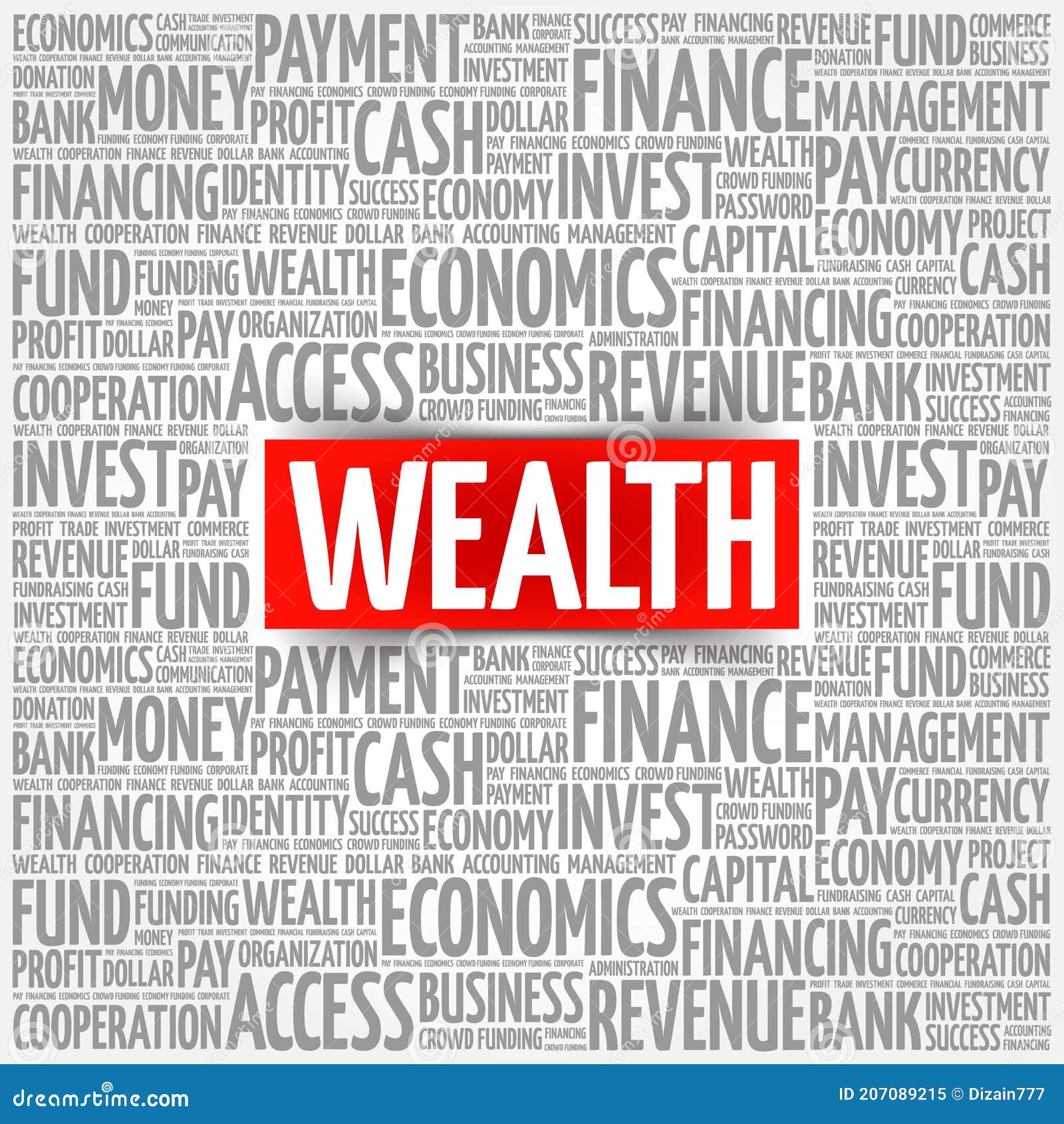 WEALTH word cloud stock illustration. Illustration of corporate - 207089215