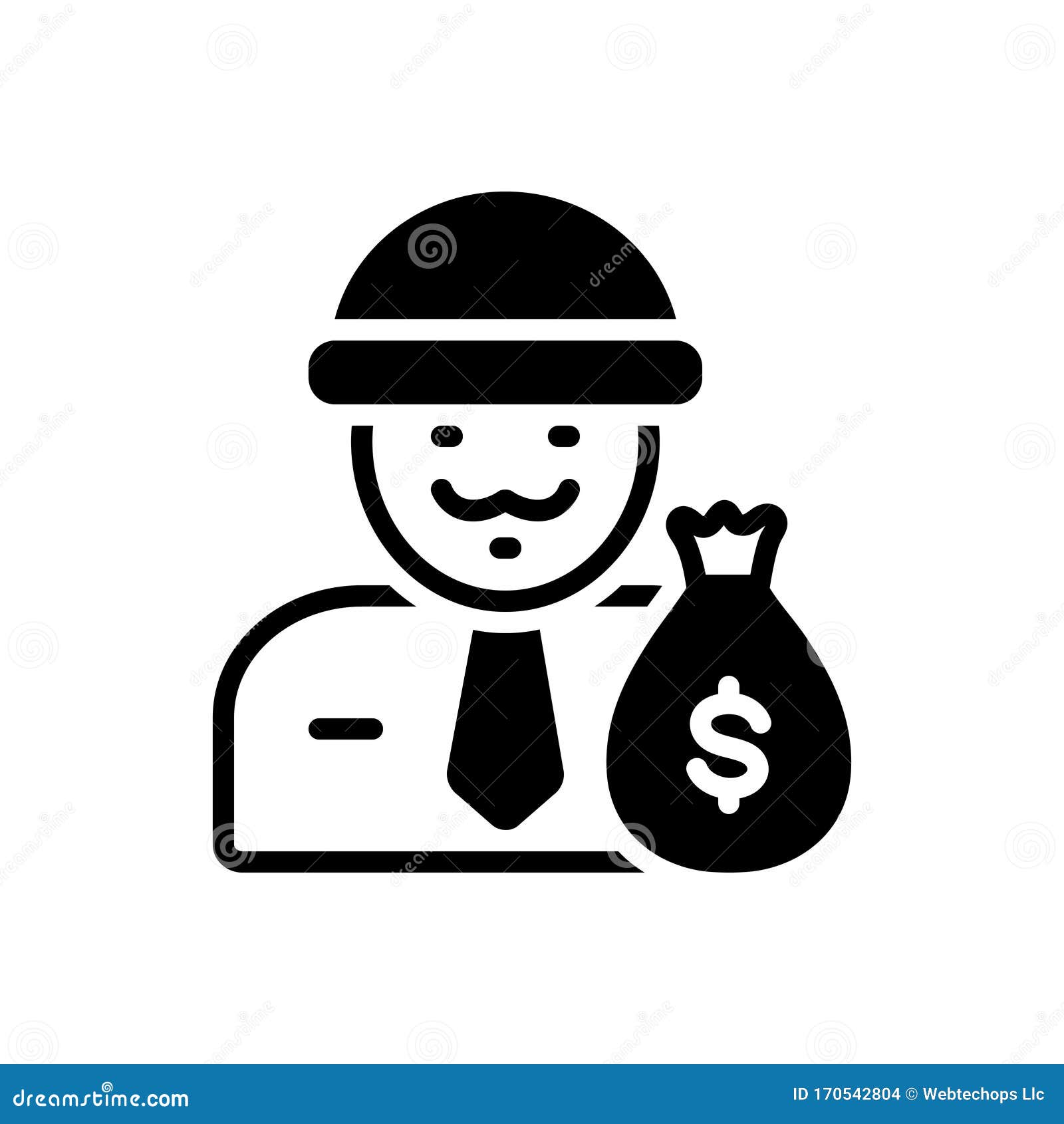 Black Solid Icon for Wealthy, Rich and Affluent Stock Illustration ...