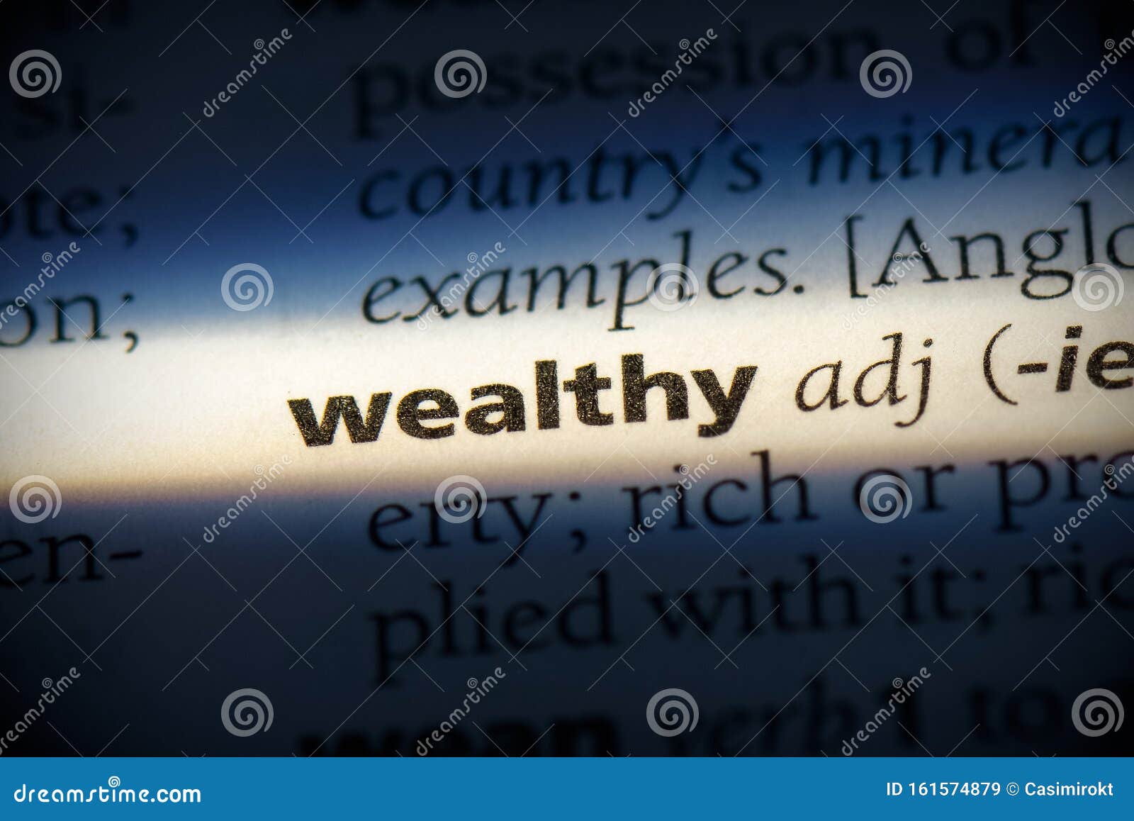 Wealthy Stock Image Image Of Closeup Page Word Dictionary 161574879