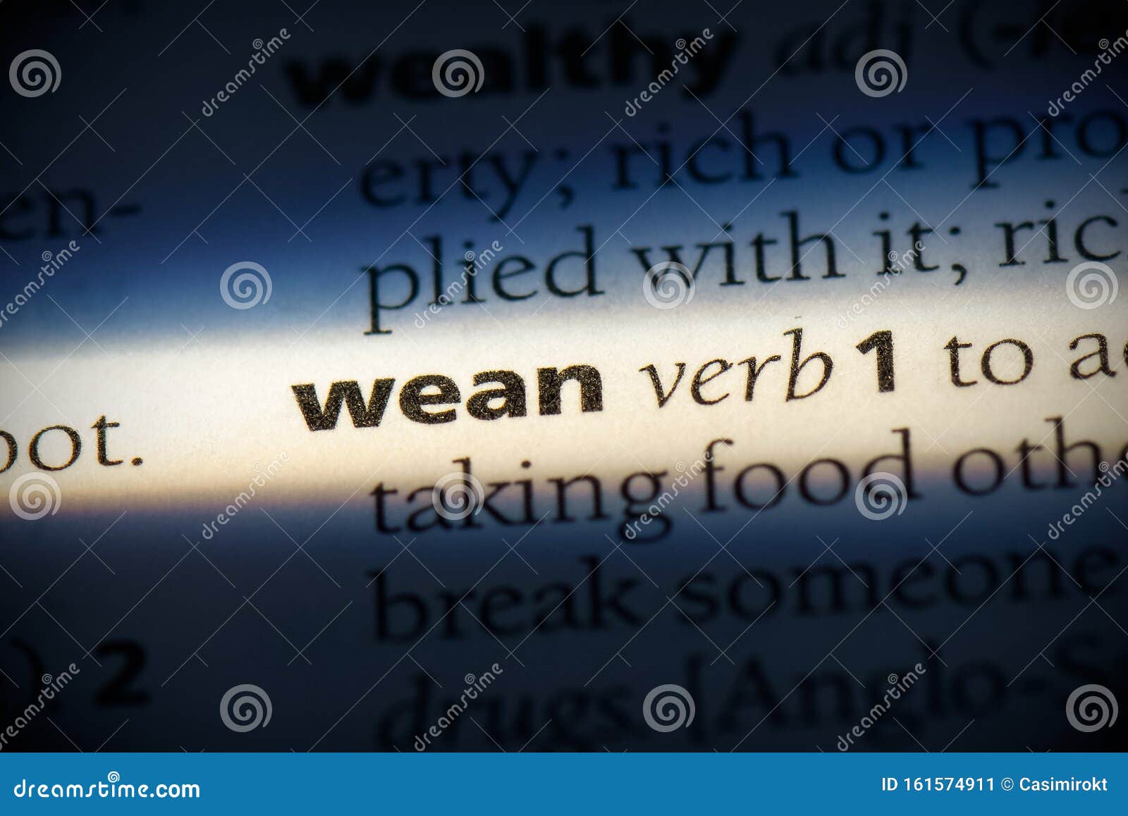 Wean stock image. Image of info, focus, english, meaning - 161574911