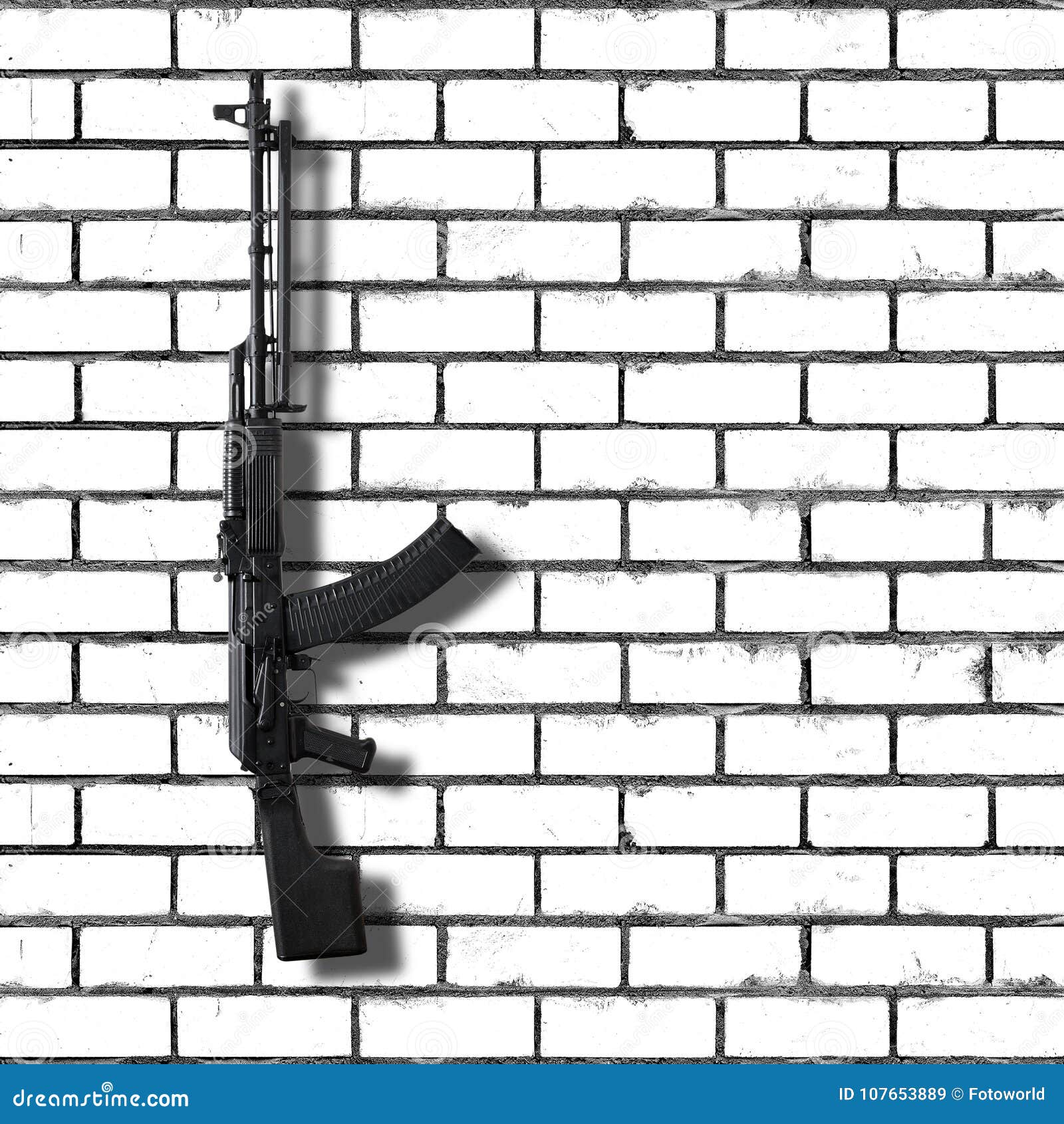 Weapon - Assault Rifle White Brick Wall Royalty-Free Stock Photography ...