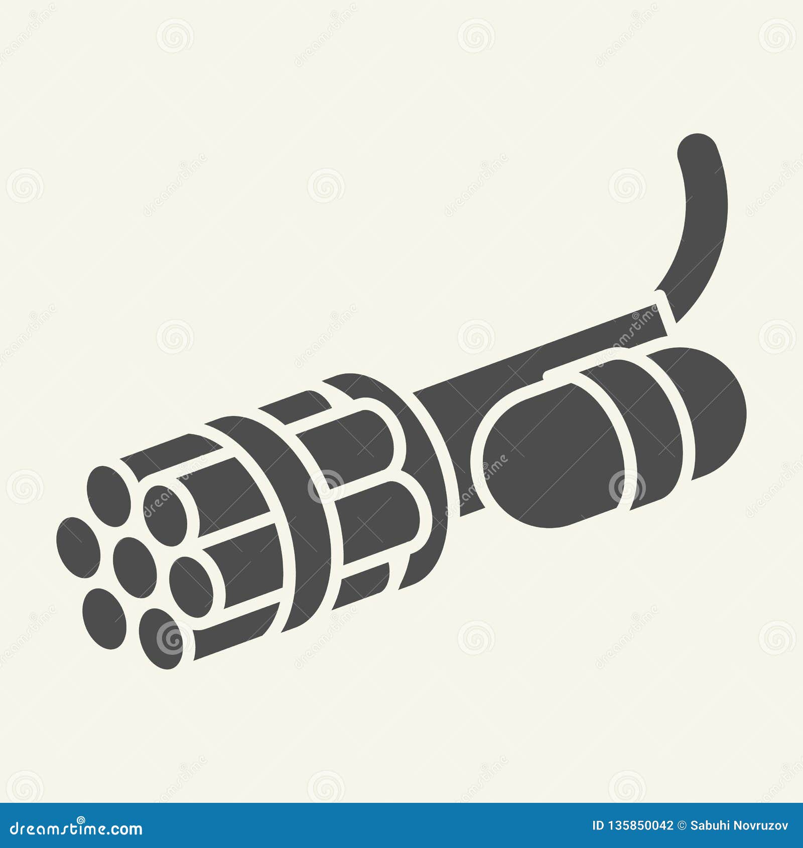 Weapon Automatic Solid Icon. Machine Gun Vector Illustration Isolated ...
