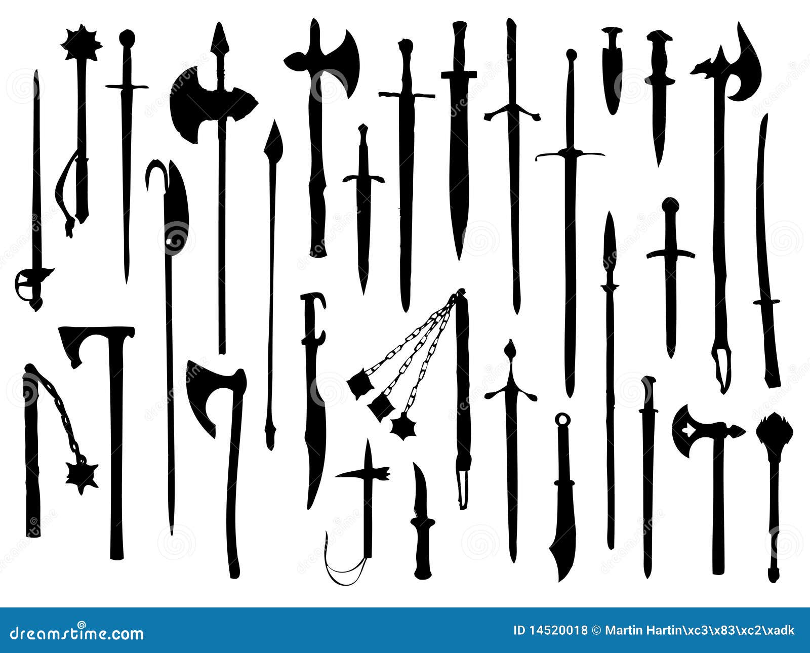 Weapon Collection, Medieval Weapons Stock Vector - Illustration of ... Weapon Collection, Medieval Weapons Stock Vector - Illustration of ...
