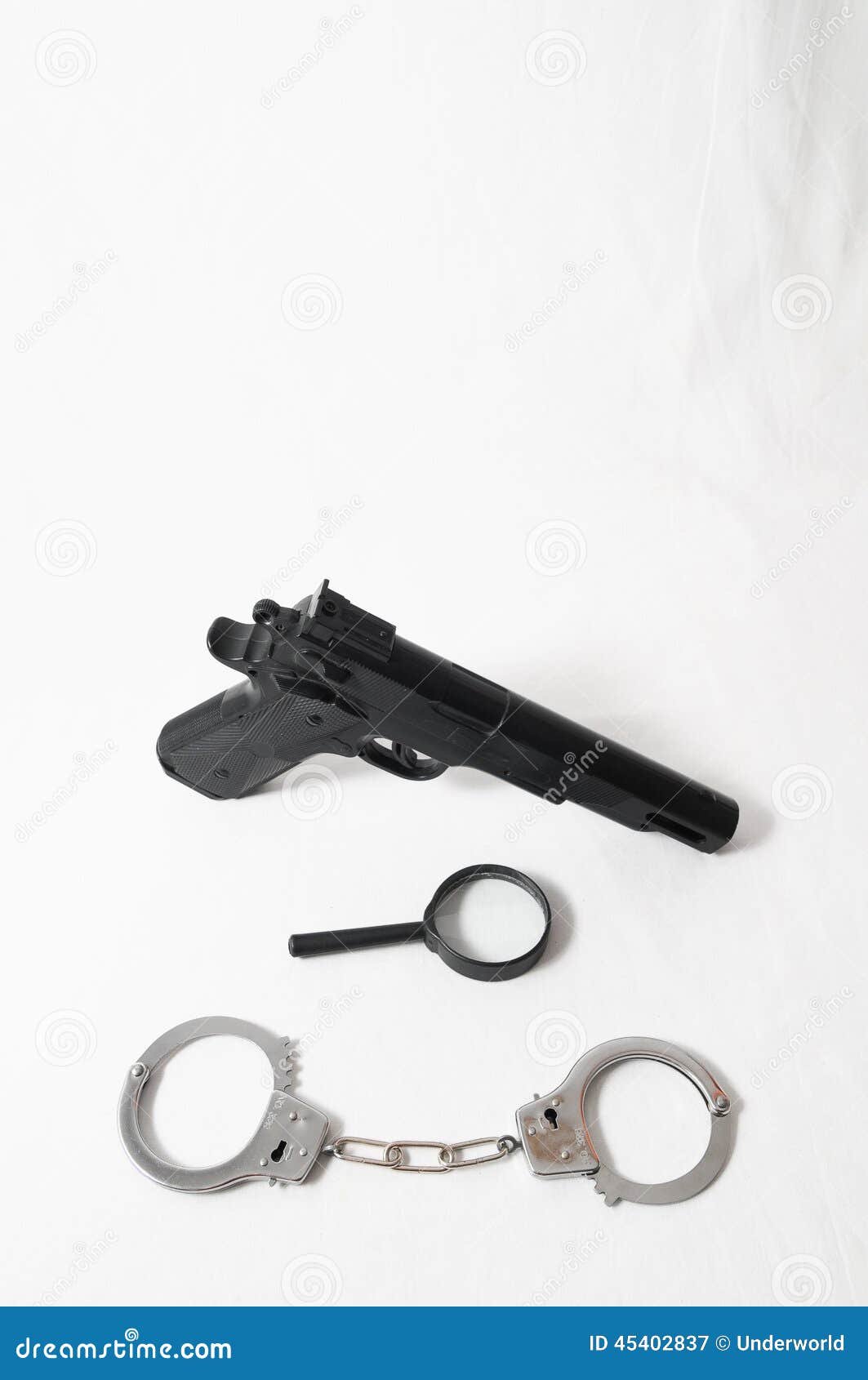 Weapon Crime Concept Gun and Handcuffs Stock Image - Image of enclosure ...