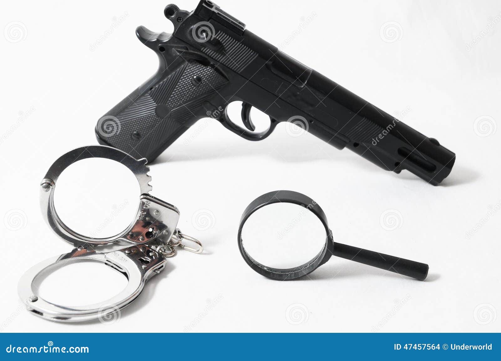 Weapon Crime Concept Gun and Handcuffs Stock Photo - Image of mafia ...
