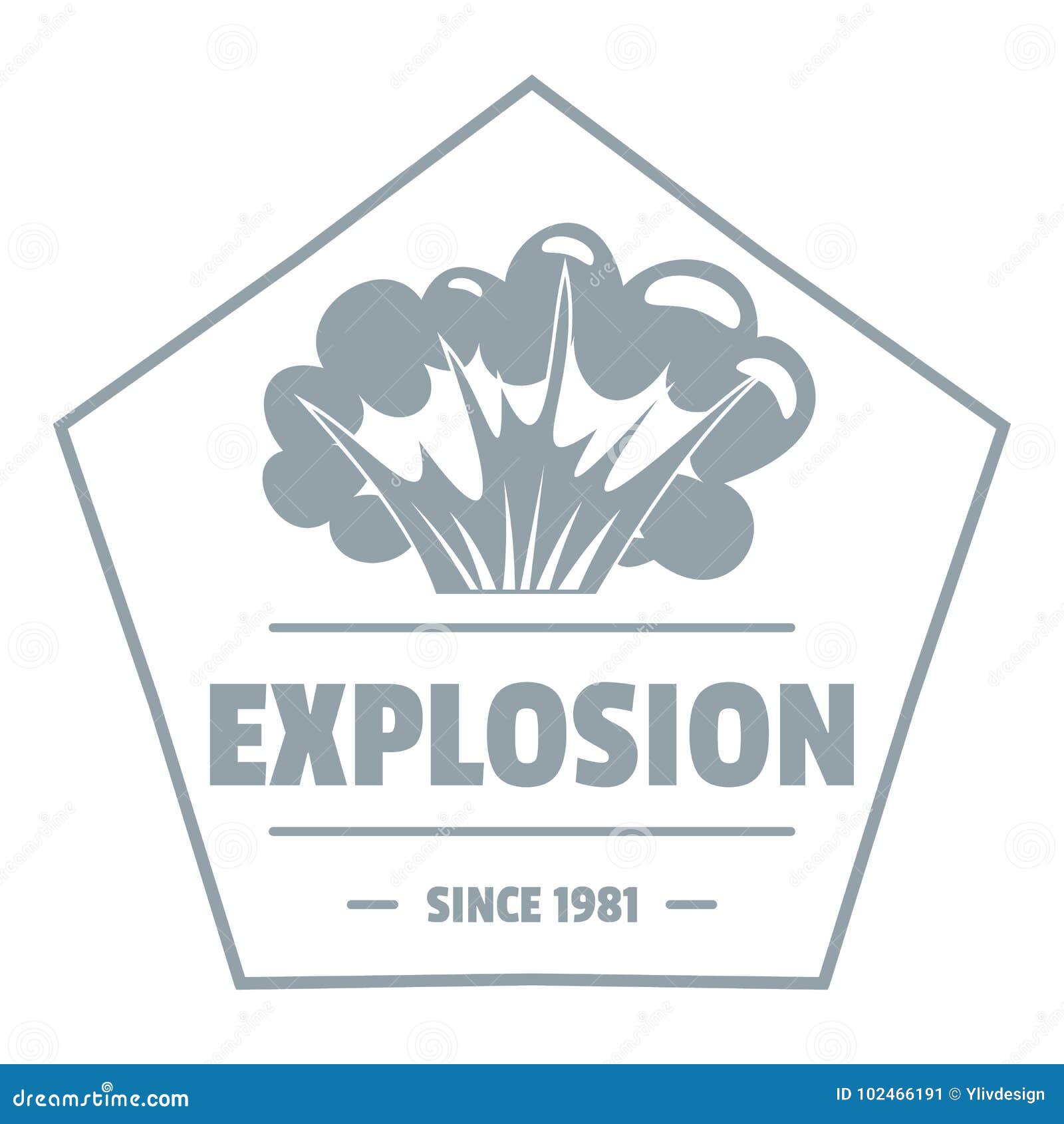 Weapon Explosion Logo, Simple Gray Style Stock Vector - Illustration of ...