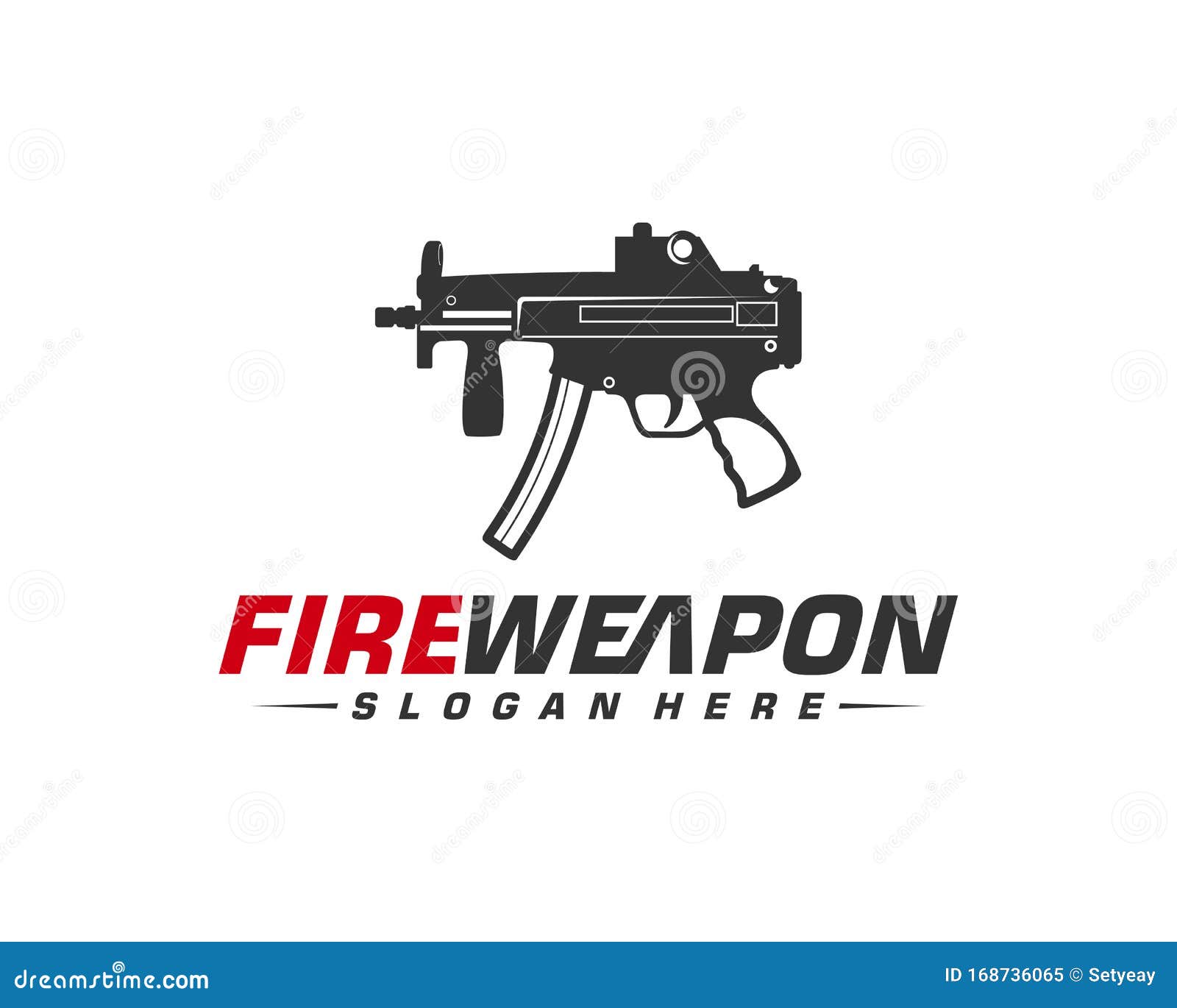 Weapon Fire Logo Design Vector, Machine Gun Vector, Design Illustration ...