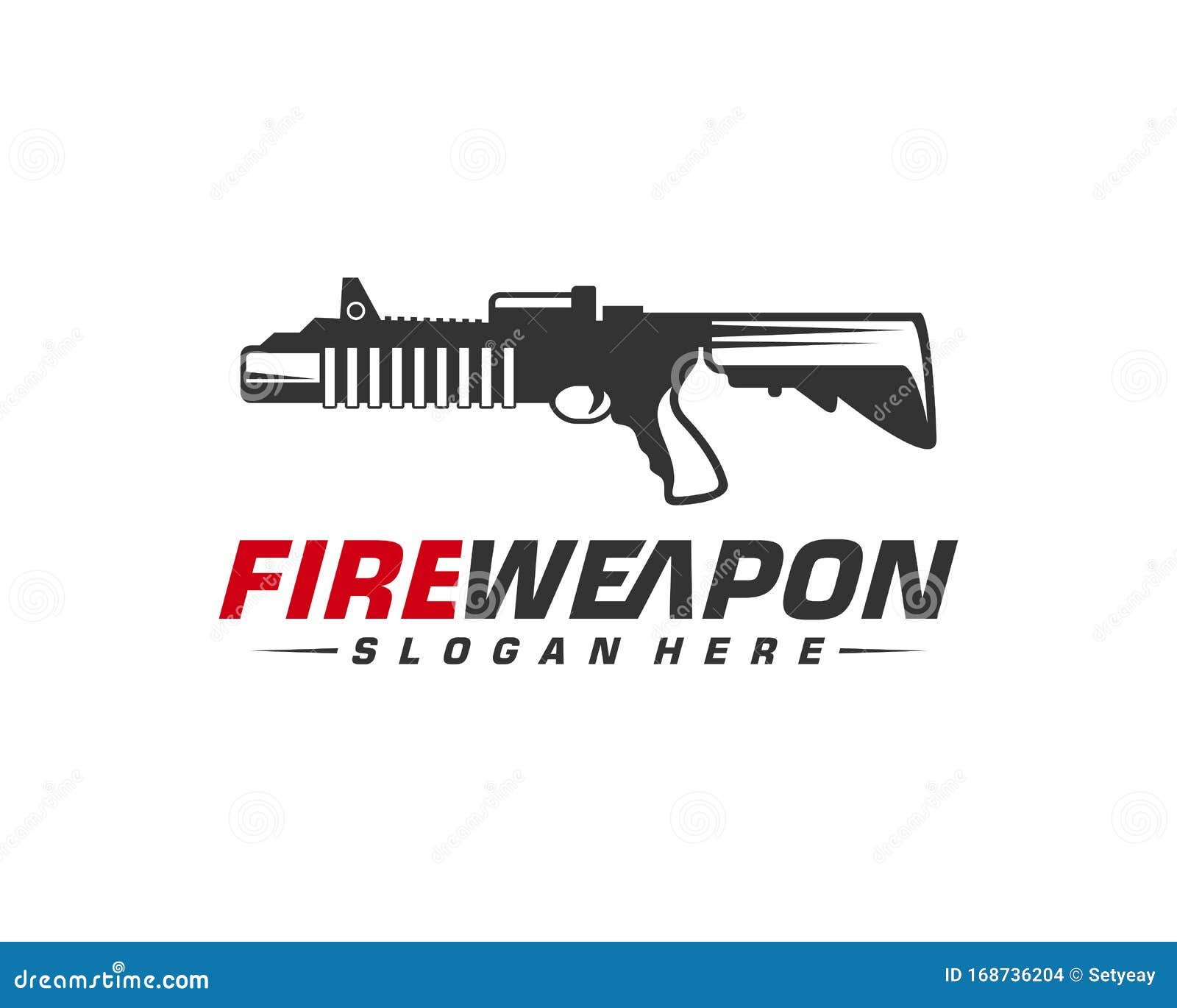 Weapon Fire Logo Design Vector, Machine Gun Vector, Design Illustration ...