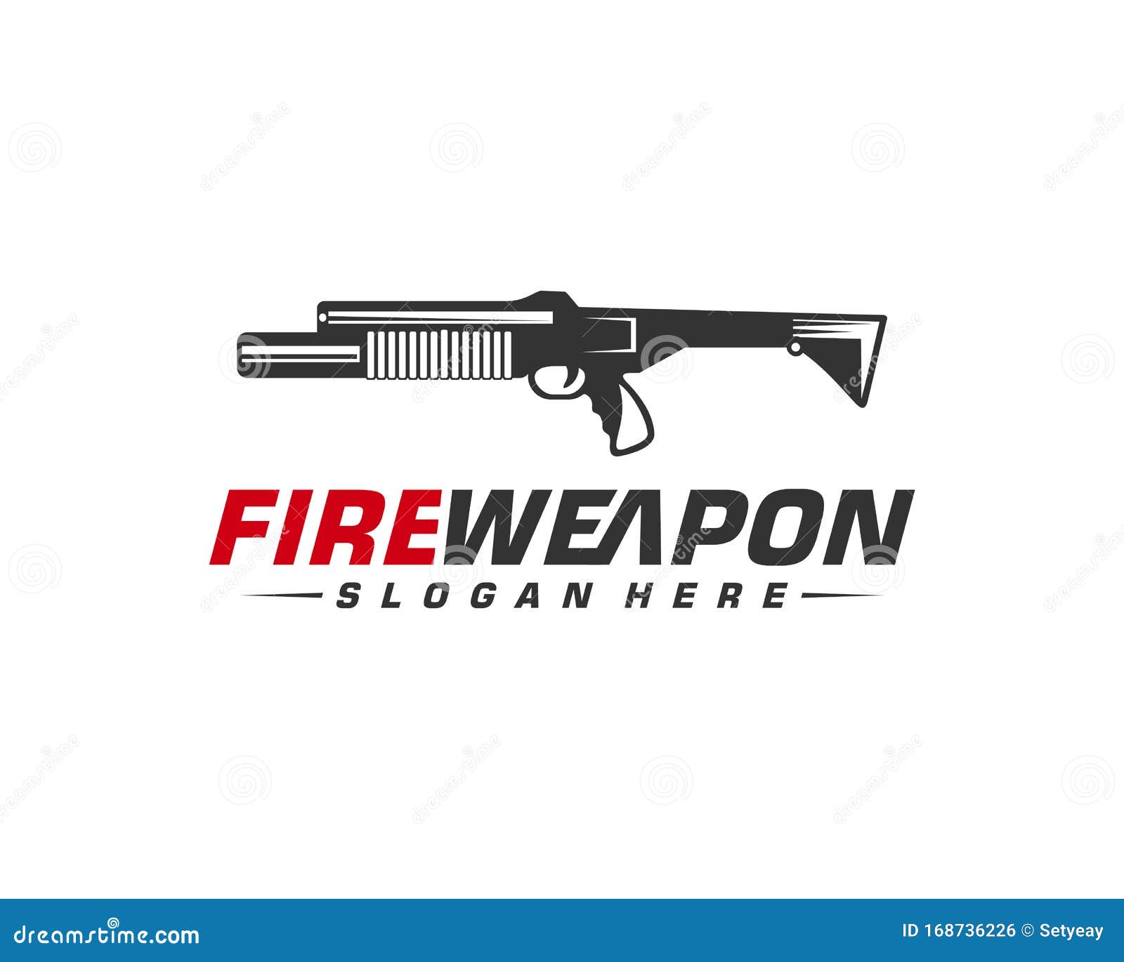 Weapon Fire Logo Design Vector, Machine Gun Vector, Design Illustration ...