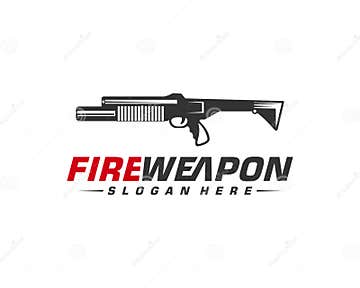 Weapon Fire Logo Design Vector, Machine Gun Vector, Design Illustration ...