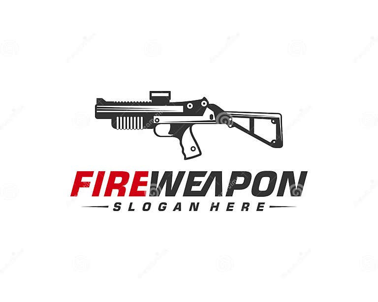 Weapon Fire Logo Design Vector, Machine Gun Vector, Design Illustration ...