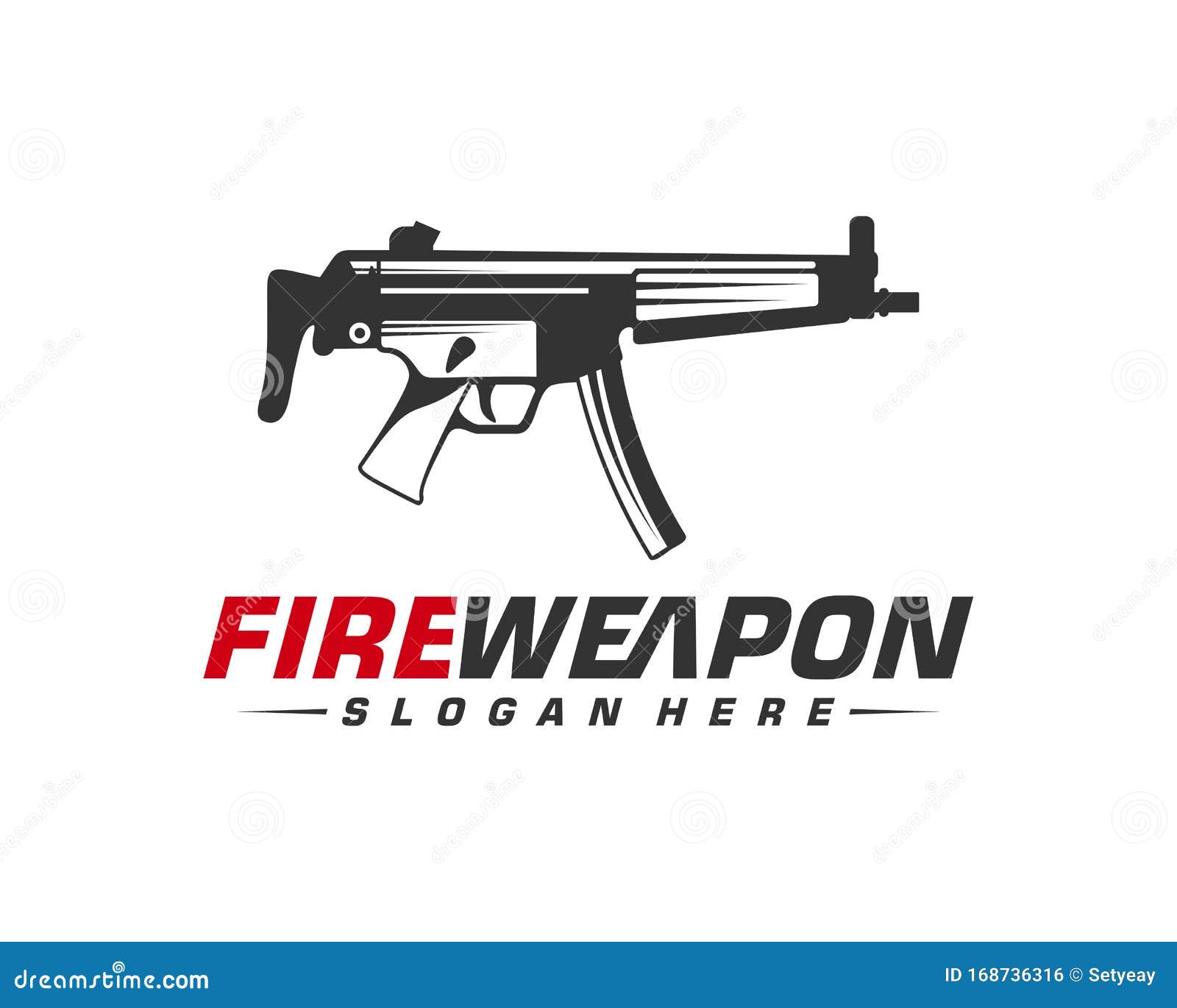 Weapon Fire Logo Design Vector, Machine Gun Vector, Design Illustration ...