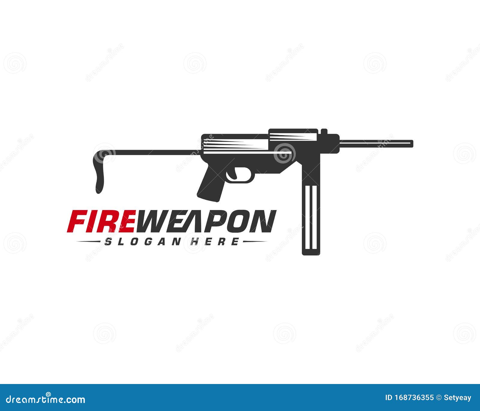Weapon Fire Logo Design Vector, Machine Gun Vector, Design Illustration ...