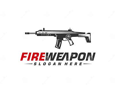 Weapon Fire Logo Design Vector, Machine Gun Vector, Design Illustration ...