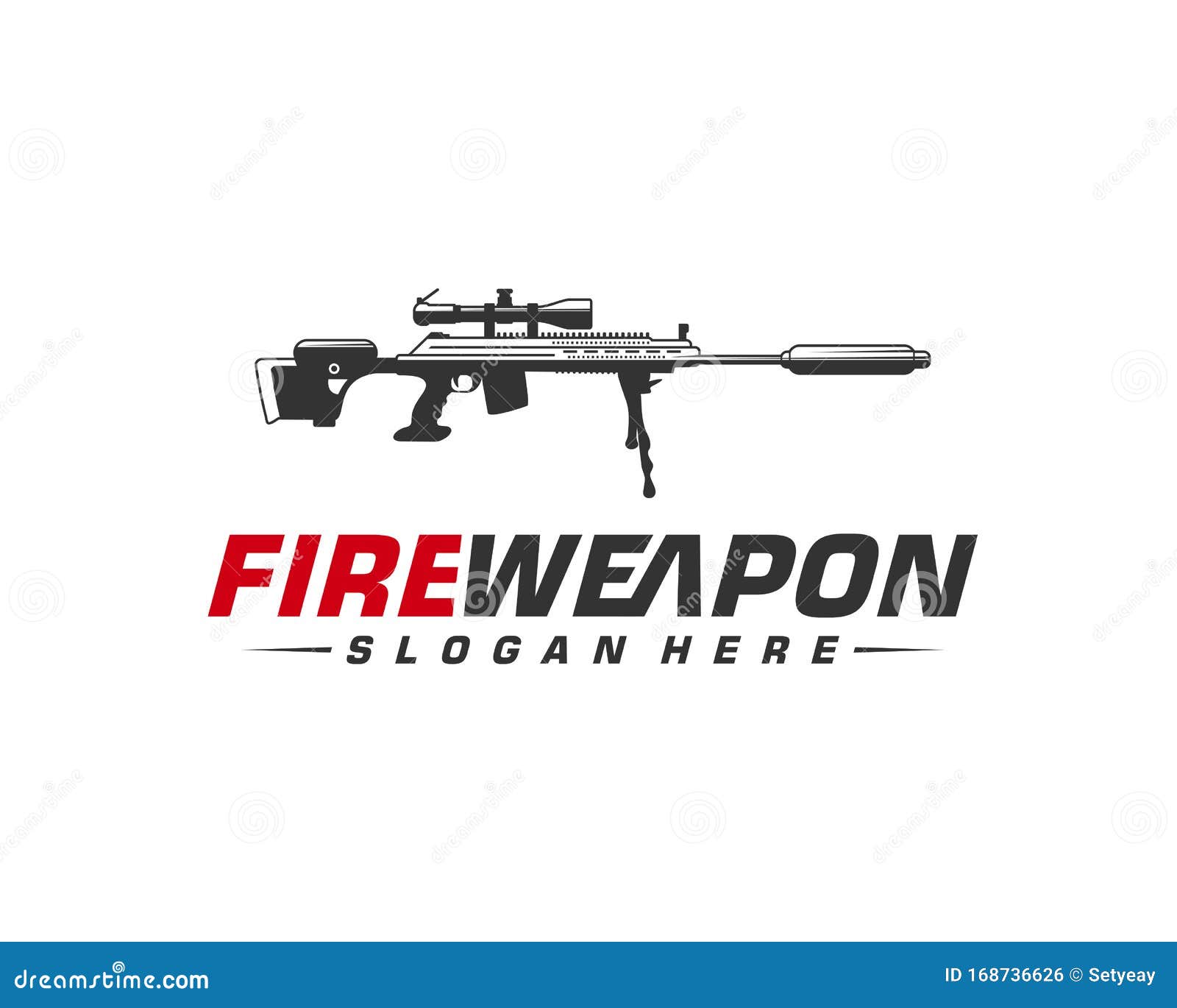 Weapon Fire Logo Design Vector, Machine Gun Vector, Design Illustration ...