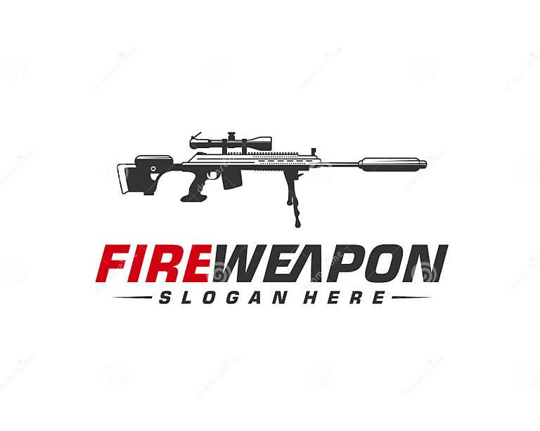 Weapon Fire Logo Design Vector, Machine Gun Vector, Design Illustration ...