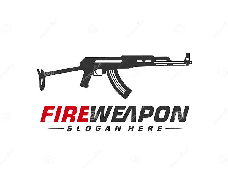 Weapon Fire Logo Design Vector, Machine Gun Vector, Design Illustration ...