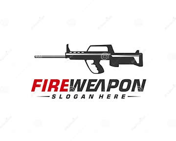Weapon Fire Logo Design Vector, Machine Gun Vector, Design Illustration ...