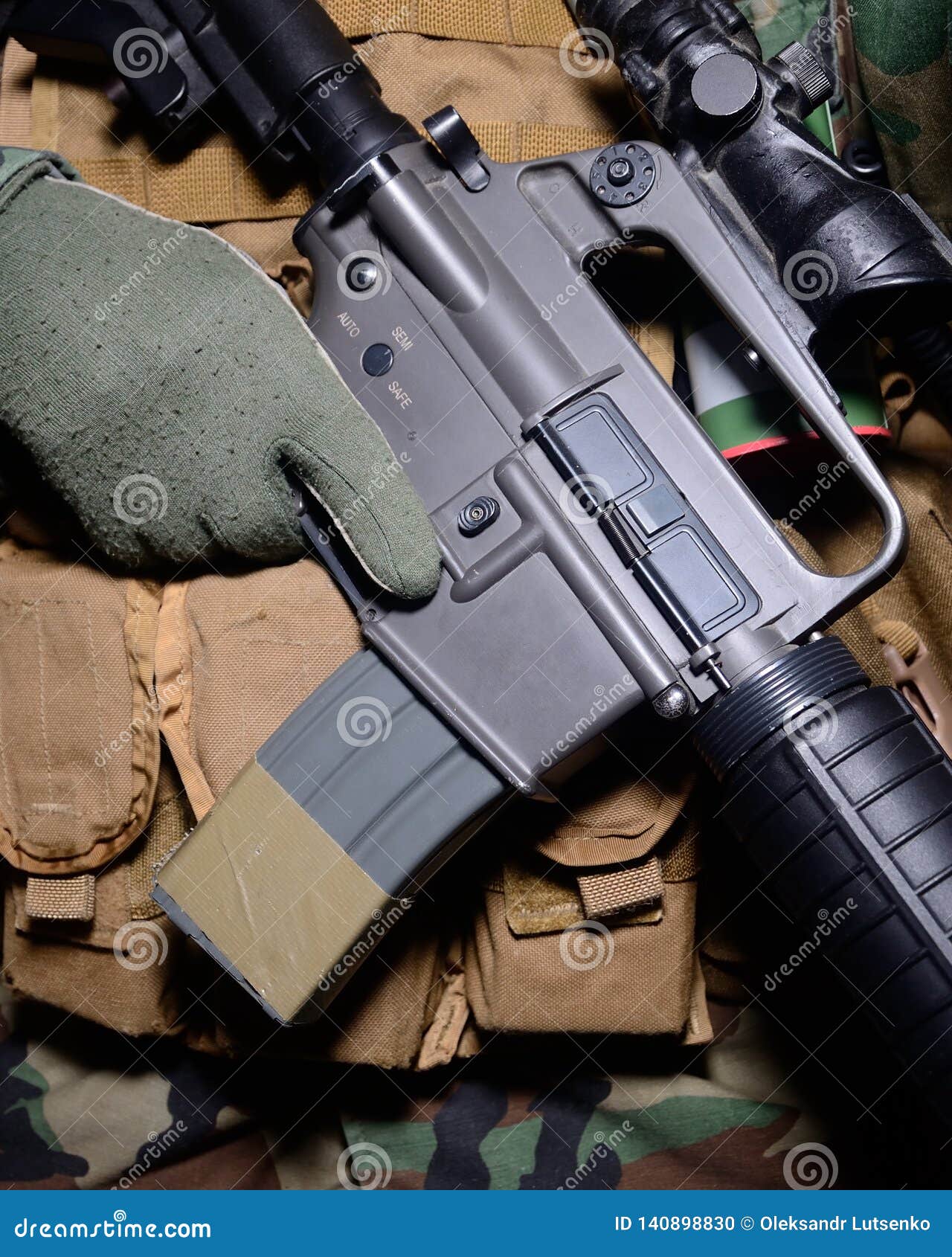 Weapon Fire Selector Switch. Finger on Trigger Stock Photo - Image of ...