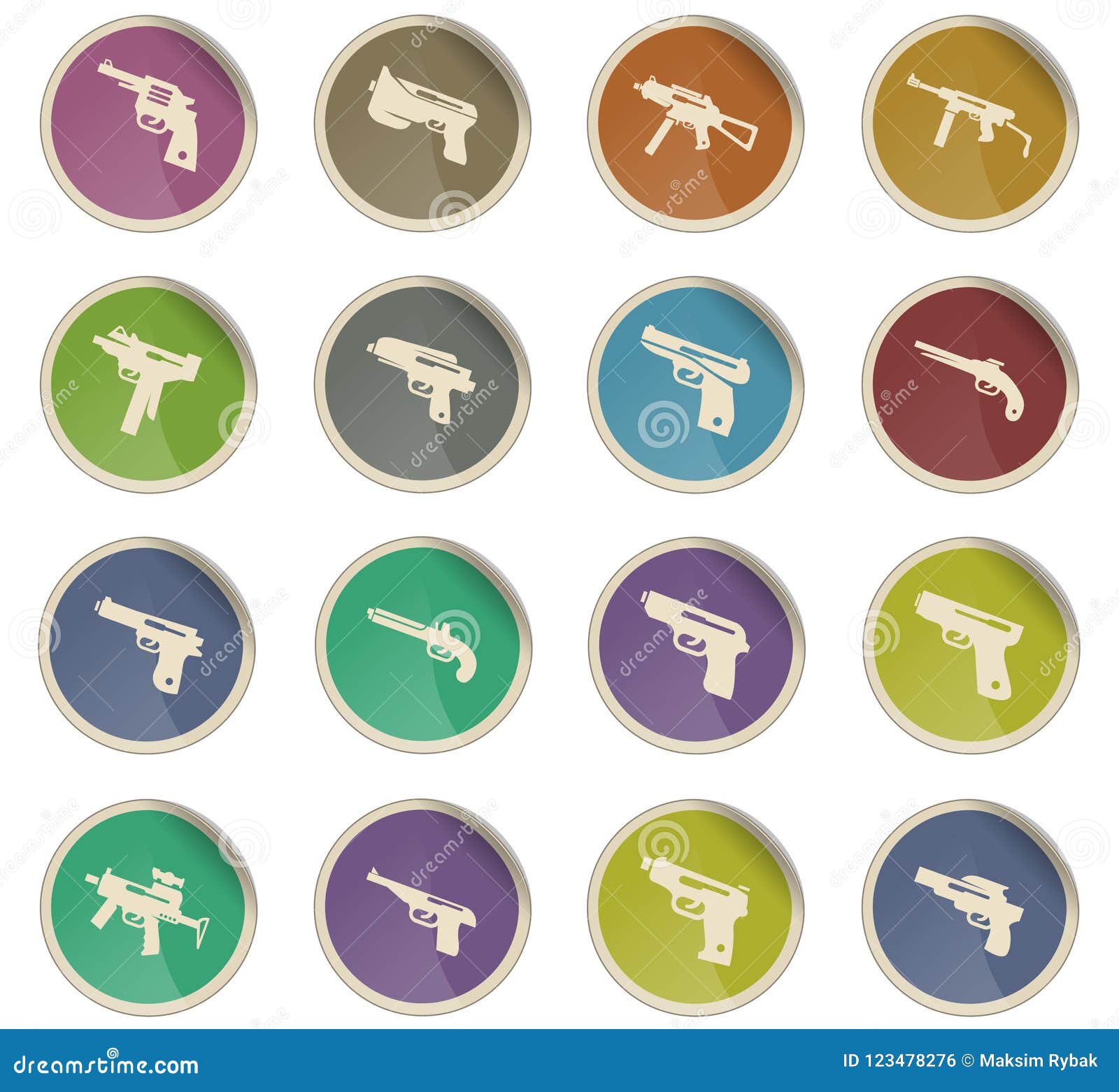 Weapon icon set stock vector. Illustration of battle - 123478276
