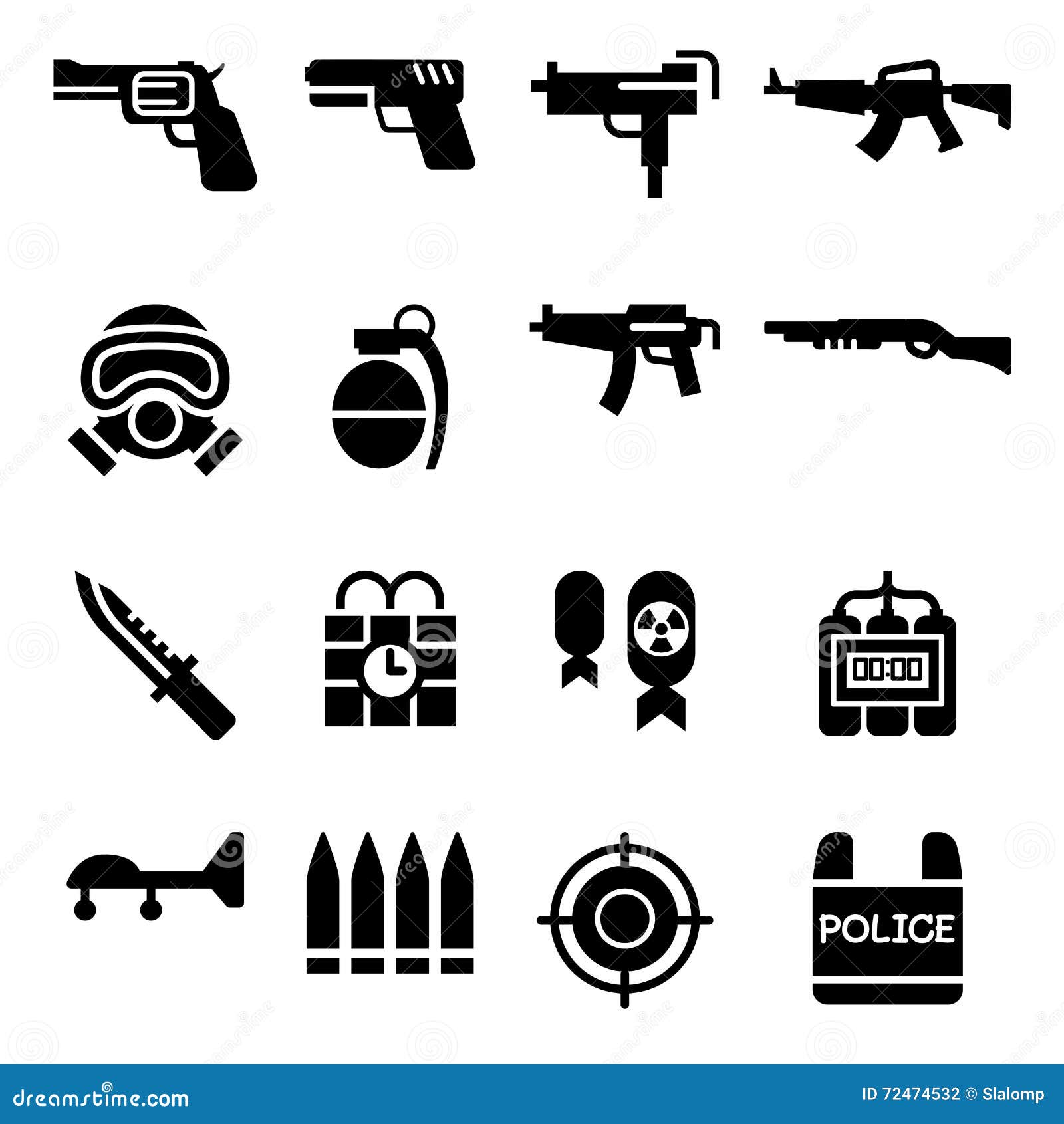 UZI Weapon Icon Monochrome. Single Weapon Icon From The Big Ammunition ...