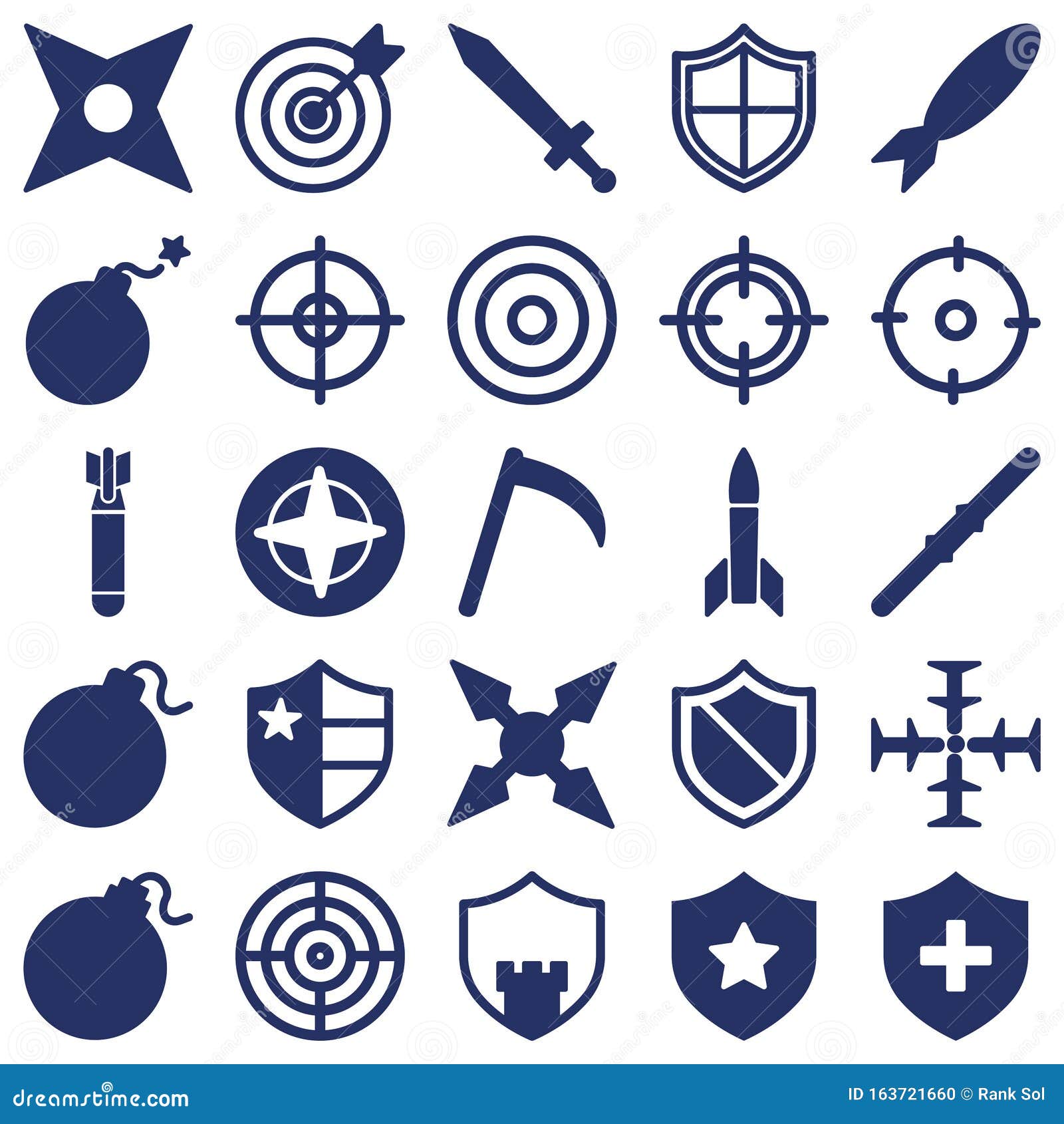 Weapon Isolated Vector Icon Set Every Single Icon Can Easily Modify or ...