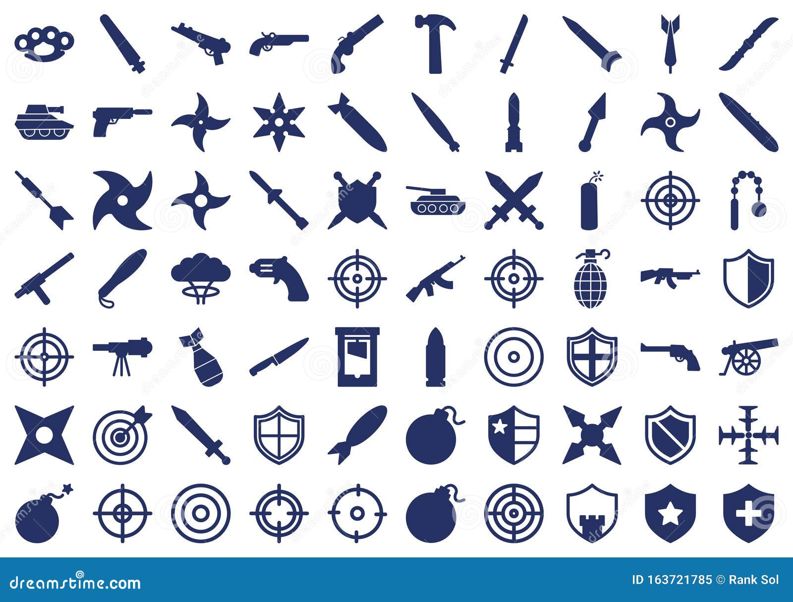 Weapon Isolated Vector Icon Set Every Single Icon Can Easily Modify or ...