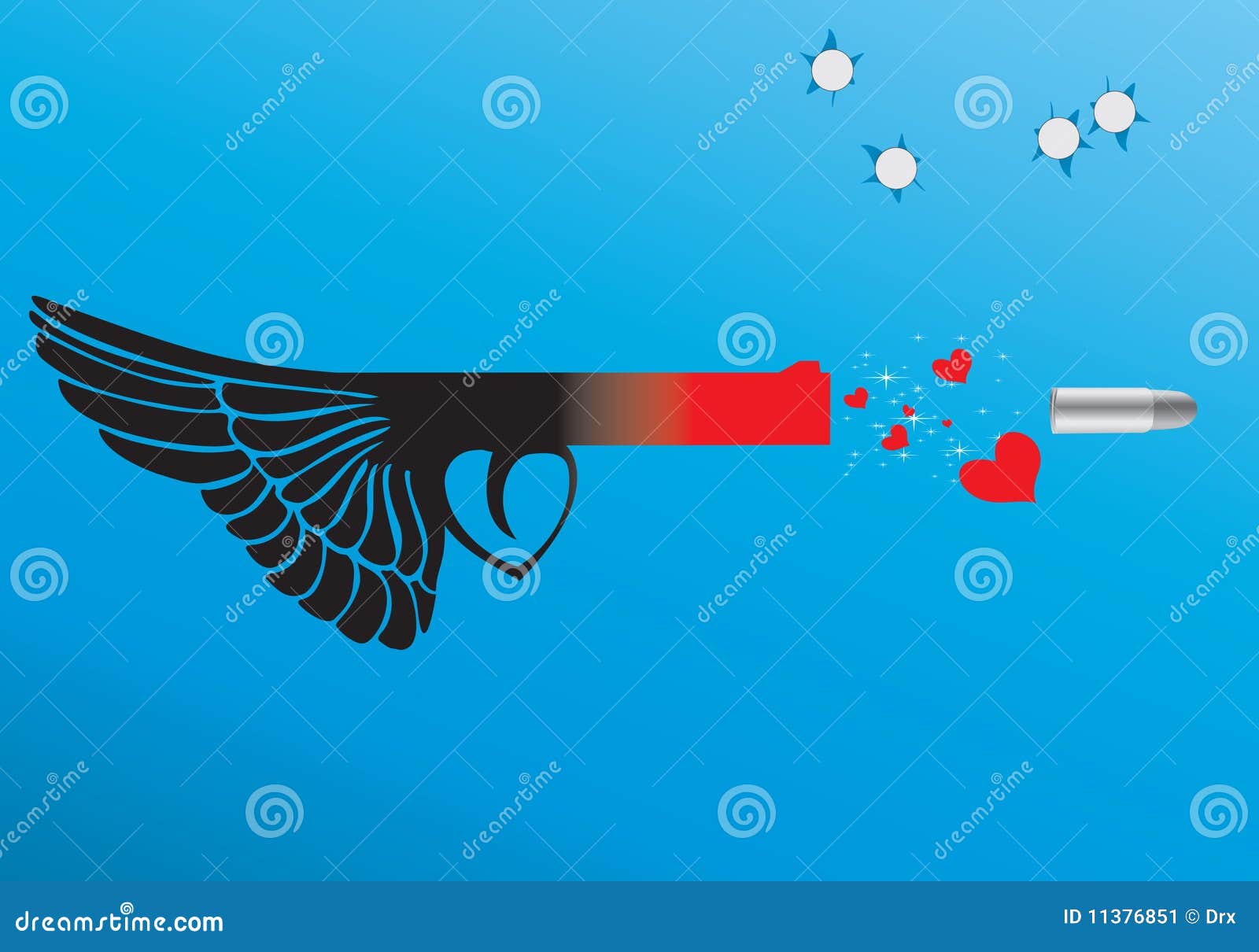 Weapon of love stock vector. Illustration of border, celebrate - 11376851