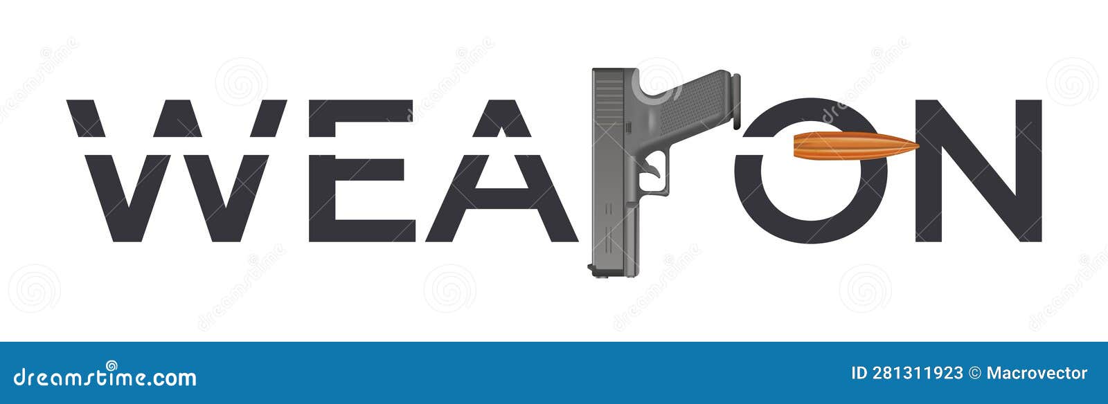 Weapon Pistol Text Composition Stock Vector - Illustration of pistol ...