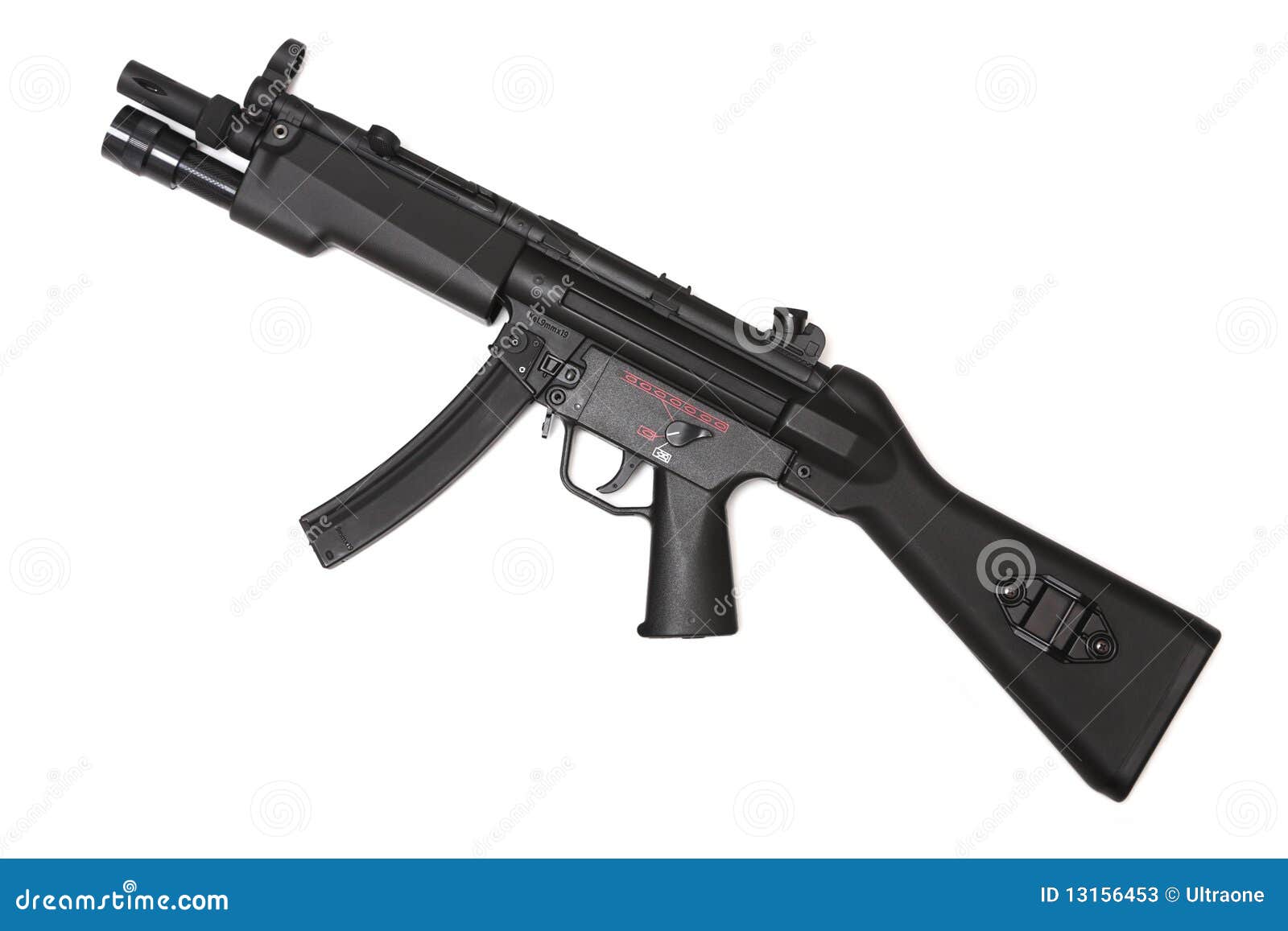 Weapon Series. Modern Submachine Gun, Side View. Stock Image - Image of ...