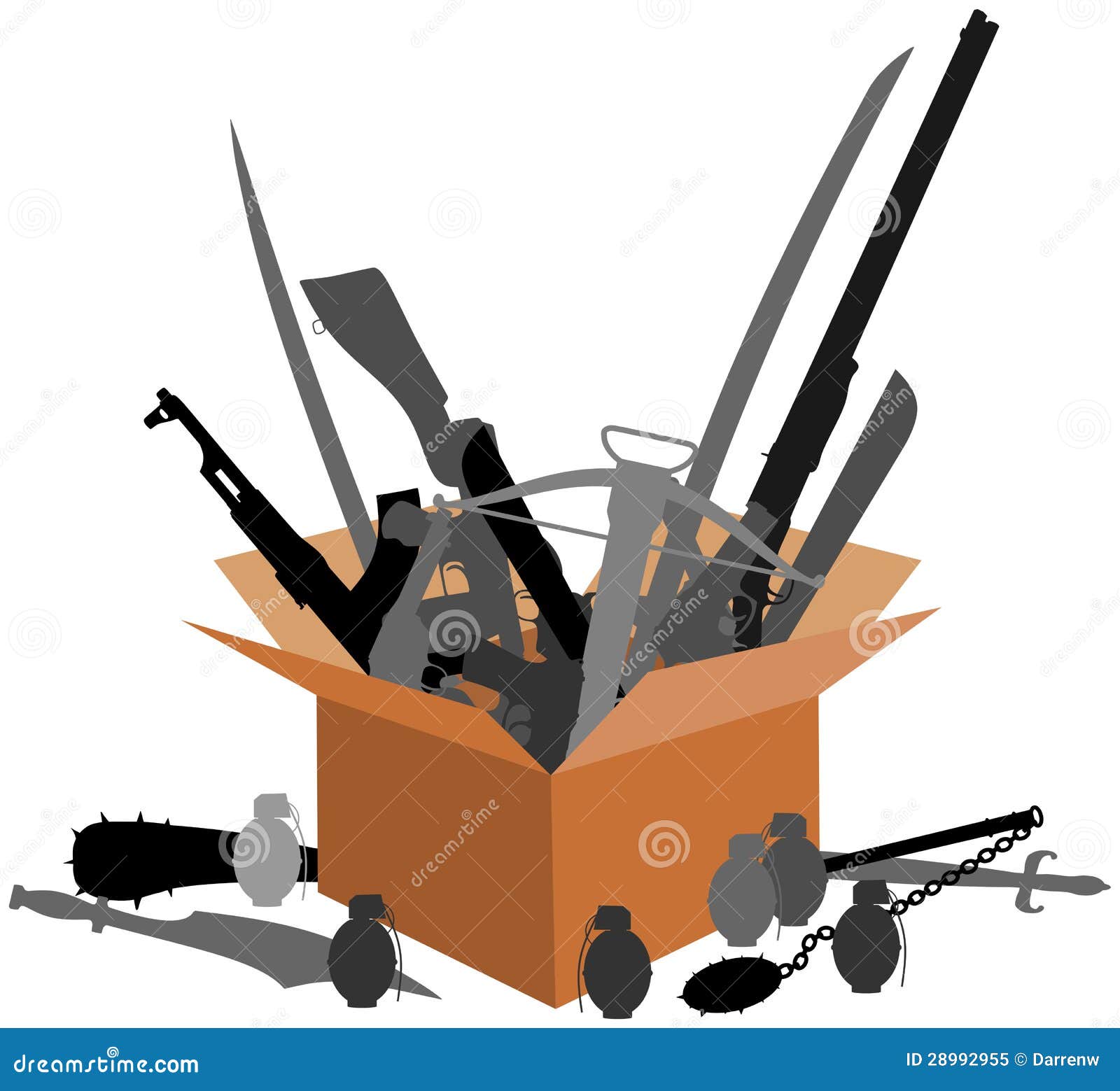 Weapon stash stock illustration. Illustration of guns - 28992955
