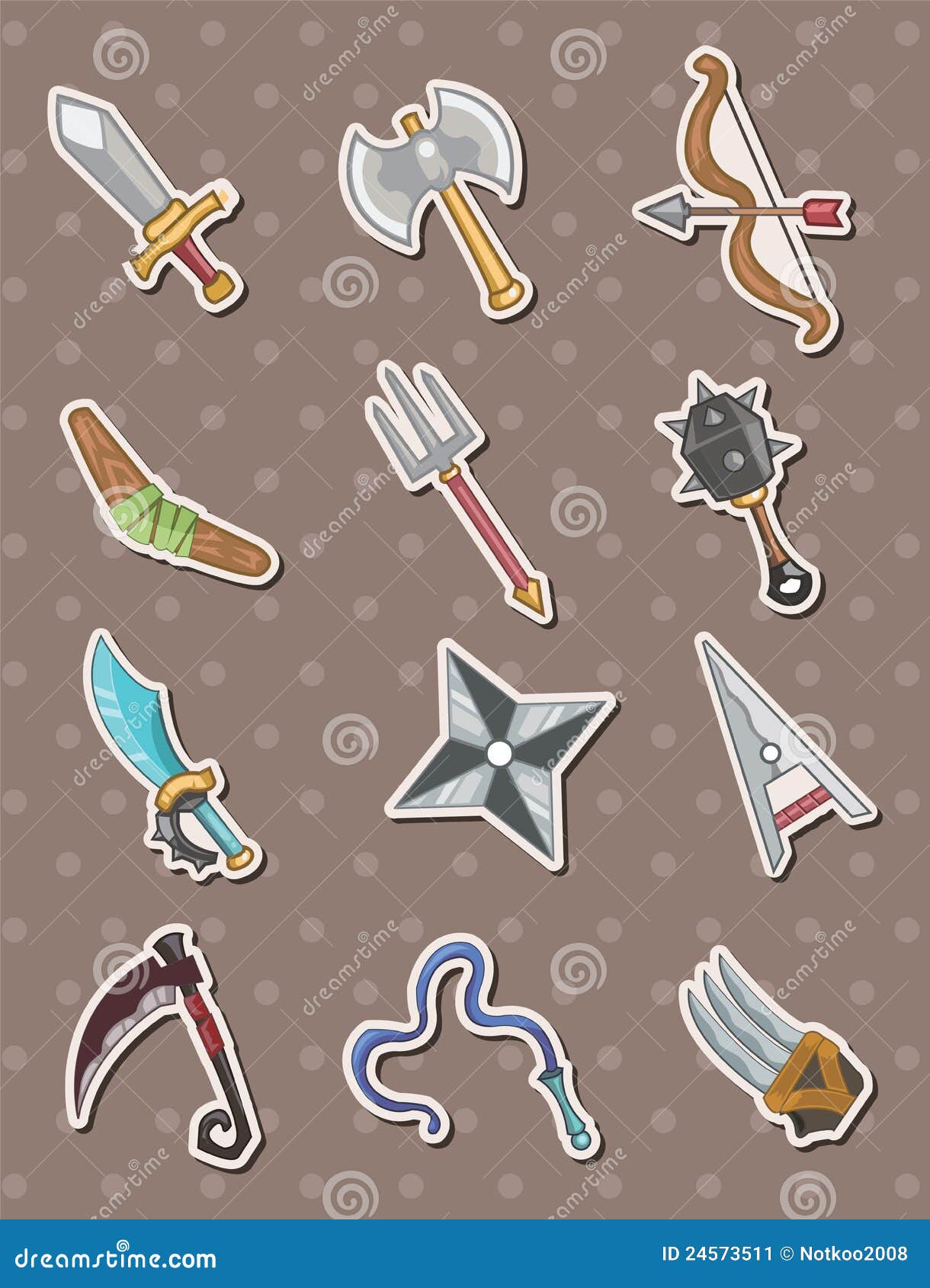Weapon stickers stock vector. Illustration of icon, blade - 24573511
