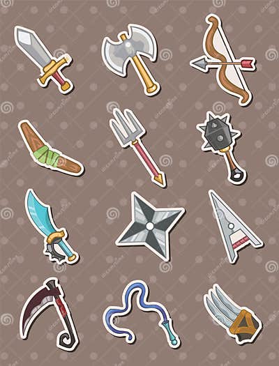 Weapon stickers stock vector. Illustration of icon, blade - 24573511