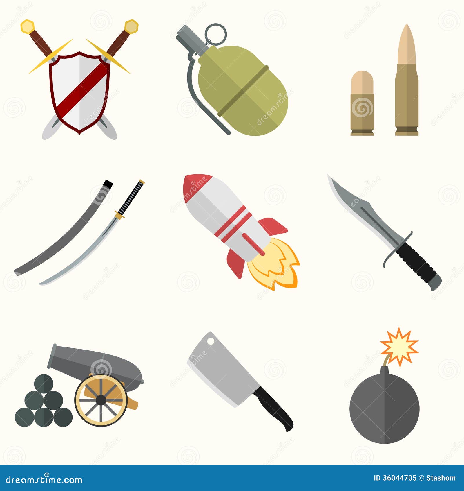 Weapon vector icon set stock vector. Illustration of collection - 36044705