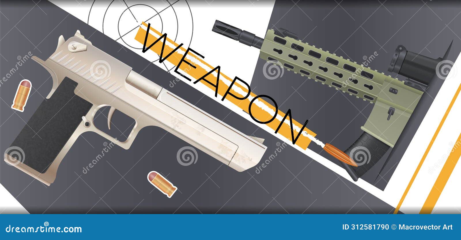 Weapon War Realistic Collage Stock Vector - Illustration of modern ...