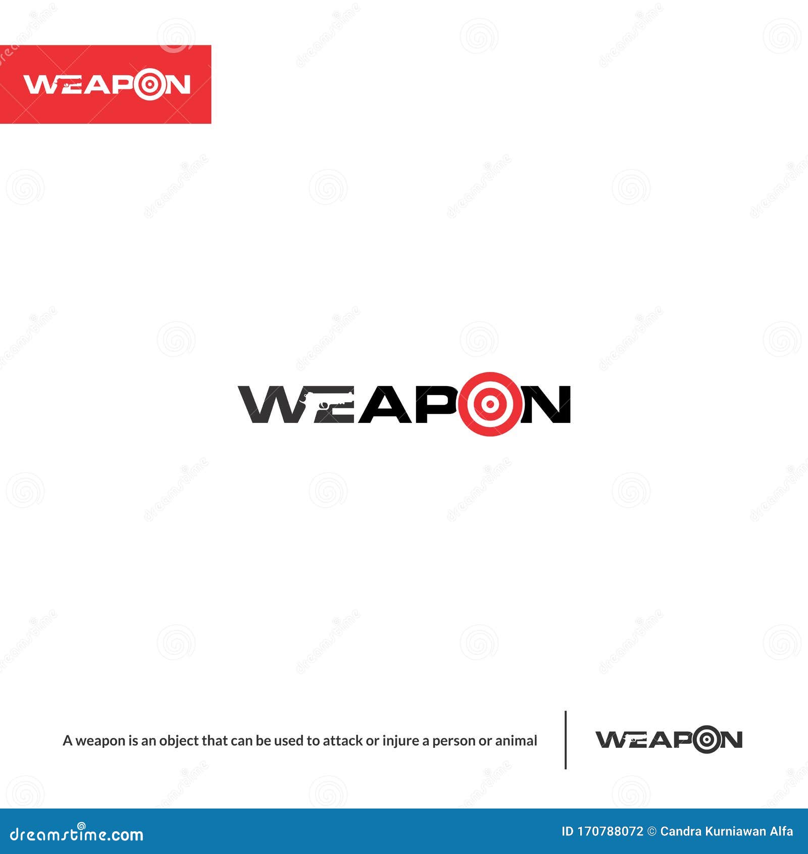 Weapon Wordmark Symbol Logo Concept Stock Vector - Illustration of mark ...