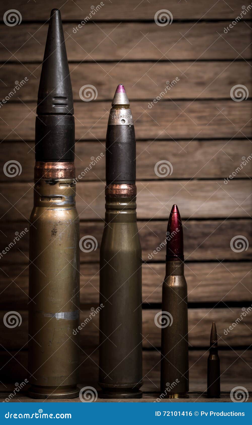 Weapons, Cartridge on Wooden Background Stock Photo - Image of bullet ...